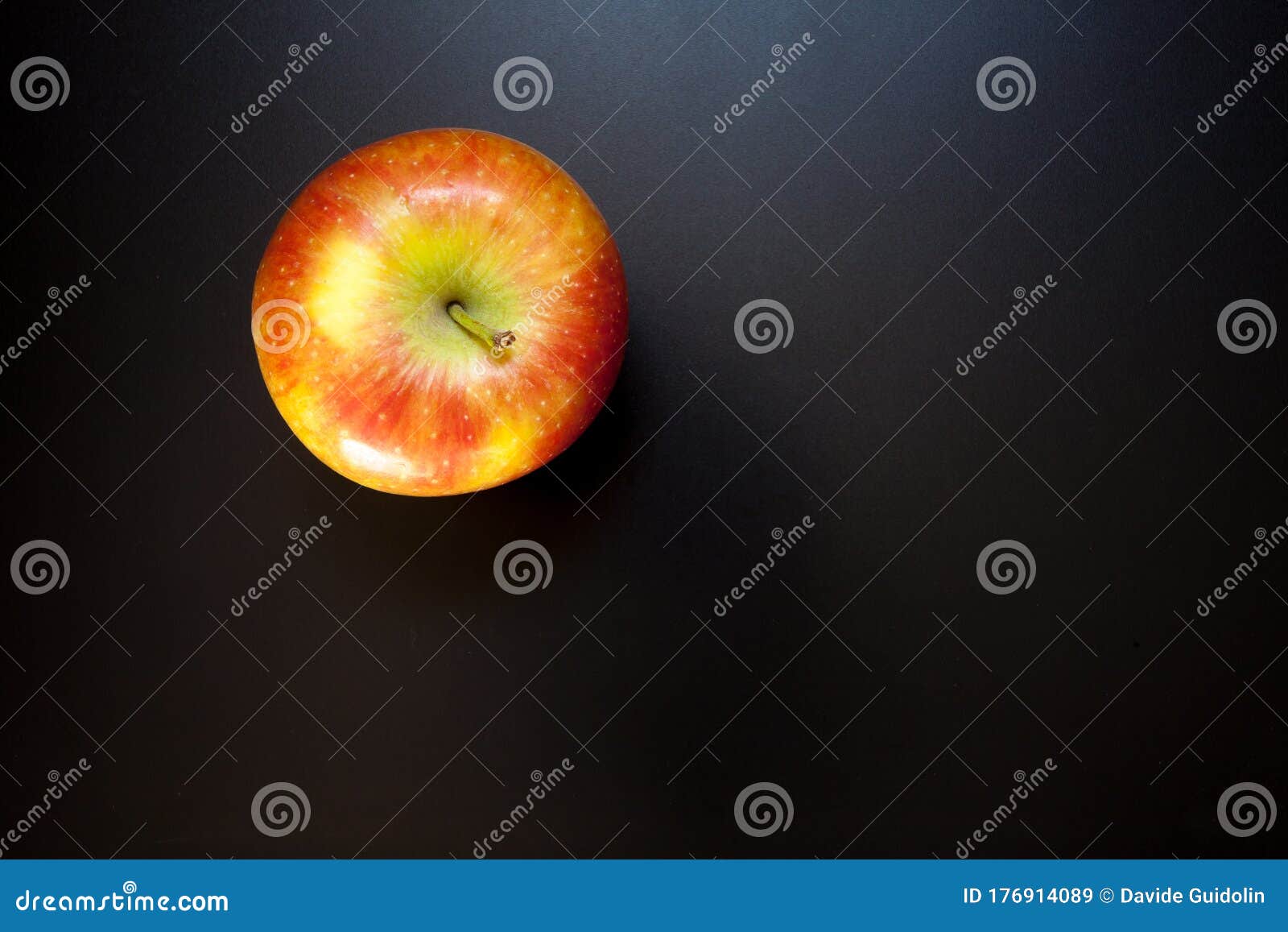 Apple on Black Table, Food Background Stock Image - Image of background ...