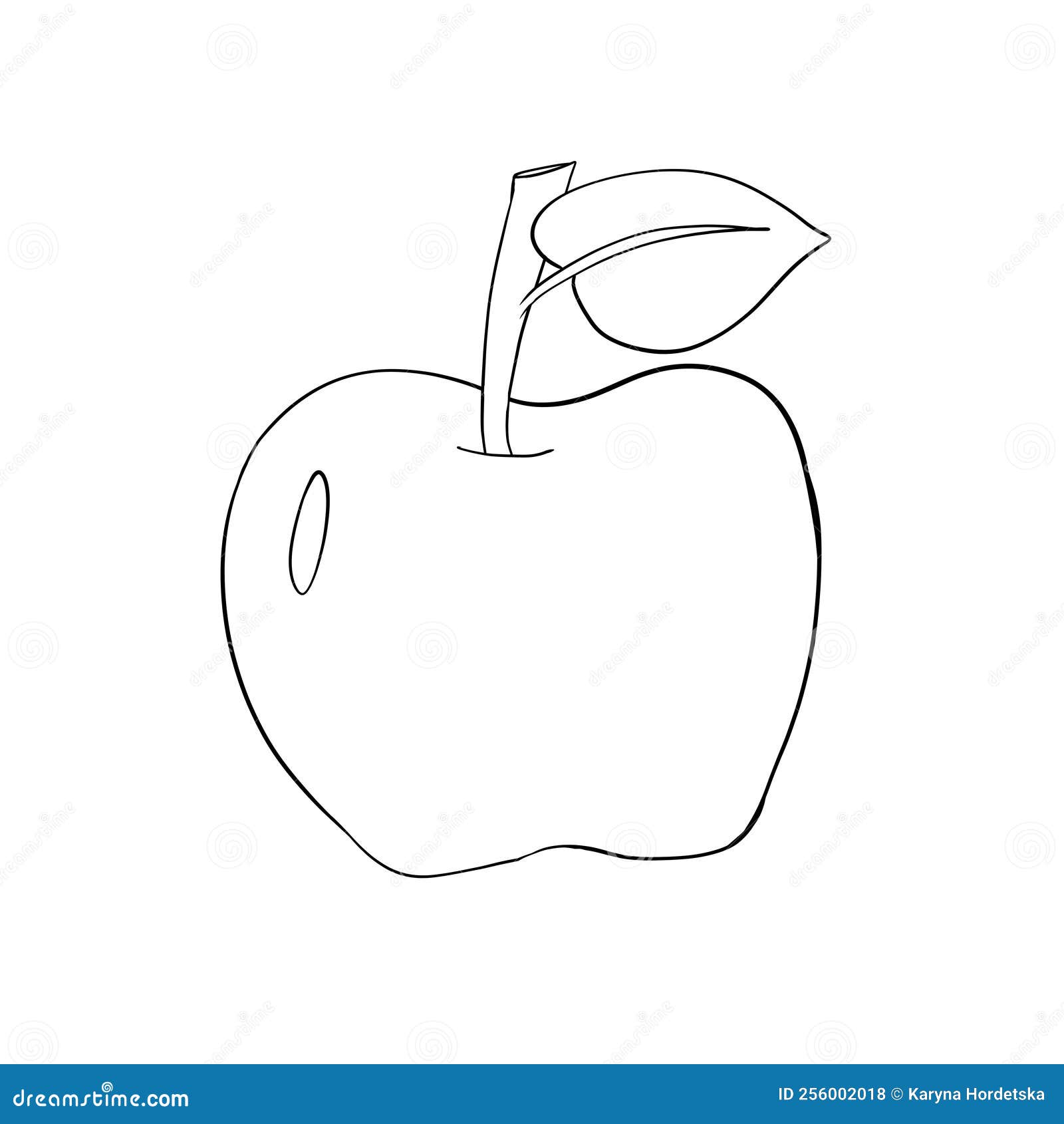 An Apple, Black and White Illustration Stock Illustration ...