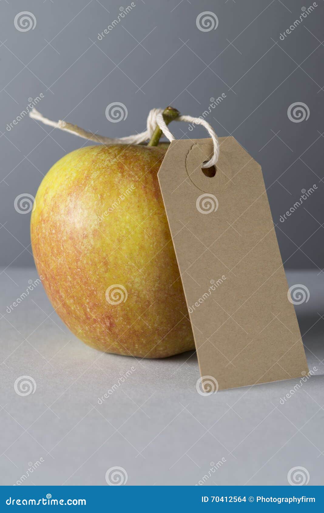 Apple with blank label stock photo. Image of fruit, single - 70412564