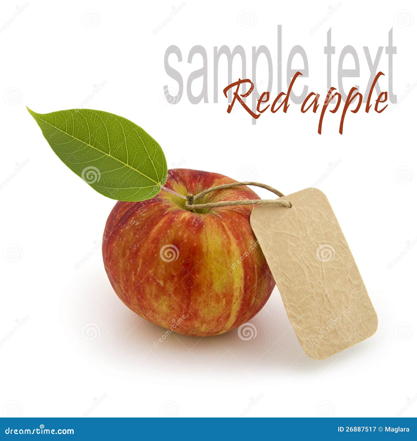 Apple with blank price tag stock image. Image of healthy - 26887517