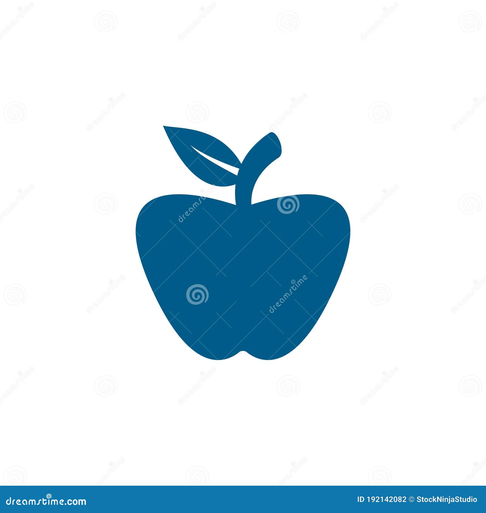 Apple Blue Icon on White Background. Blue Flat Style Vector ...