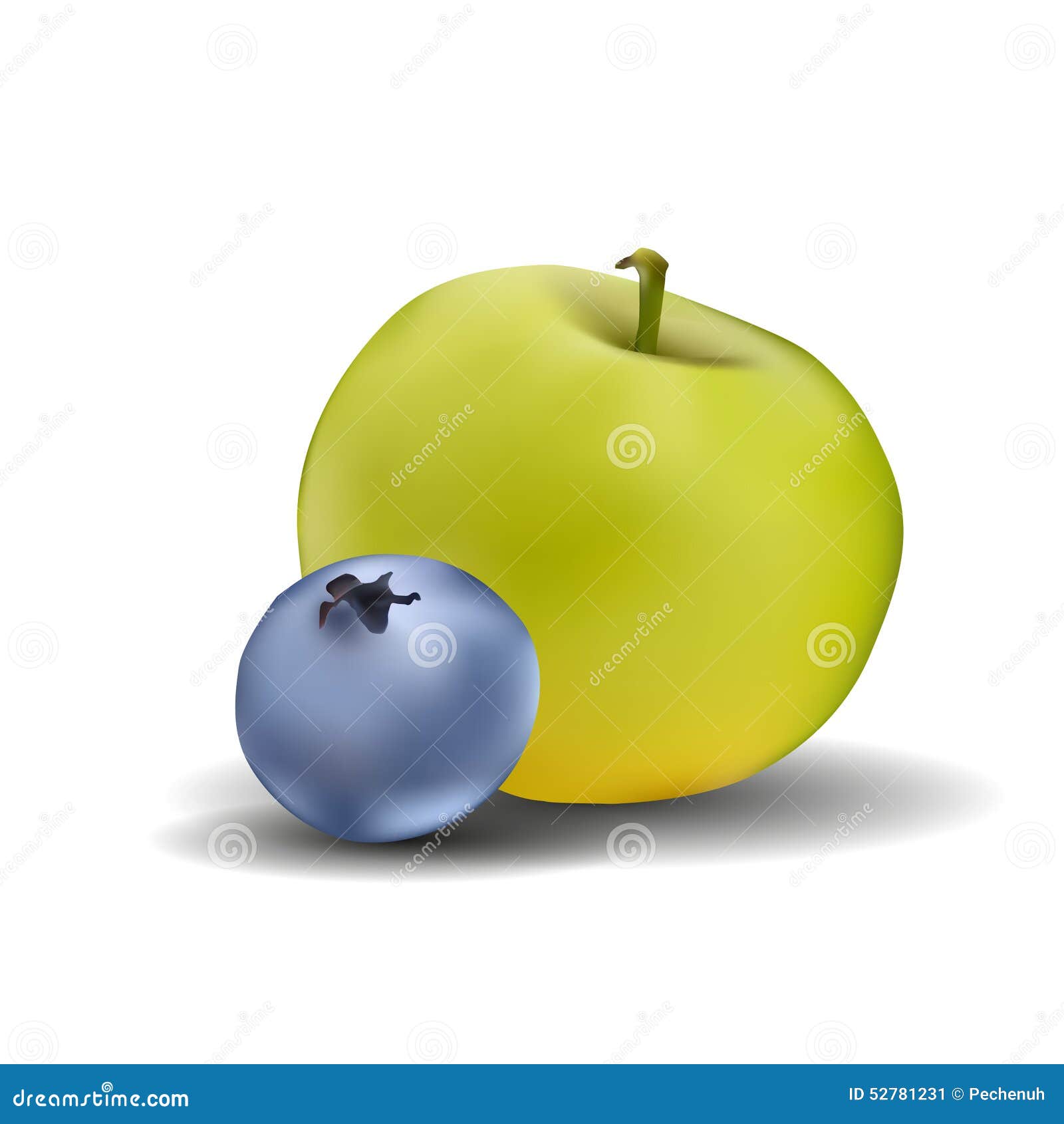Apple and blueberry stock vector. Illustration of slice - 52781231