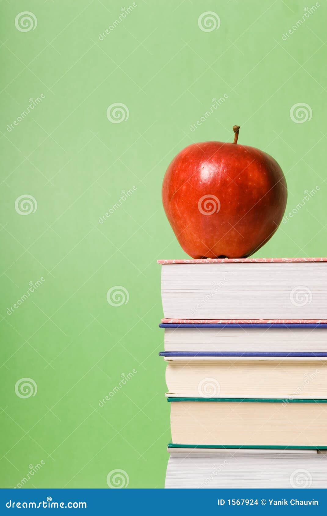 Apple and books stock photo. Image of books, school, read - 1567924