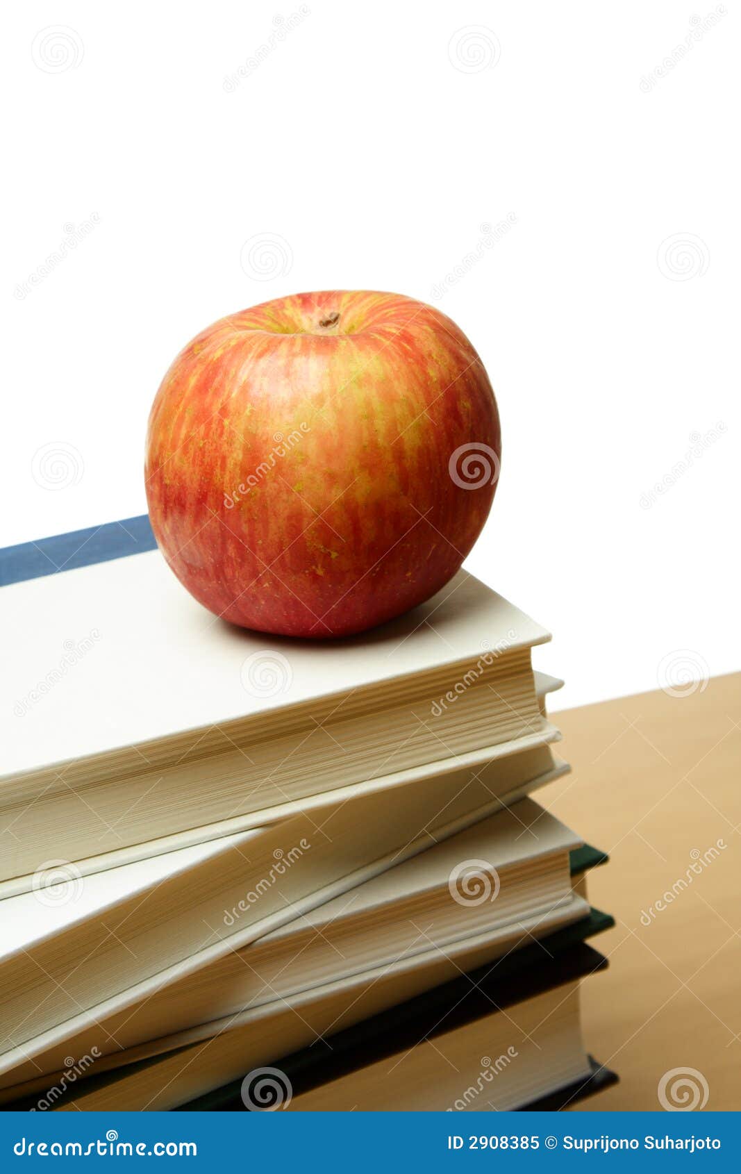 Apple and books stock image. Image of copyspace, homework - 2908385