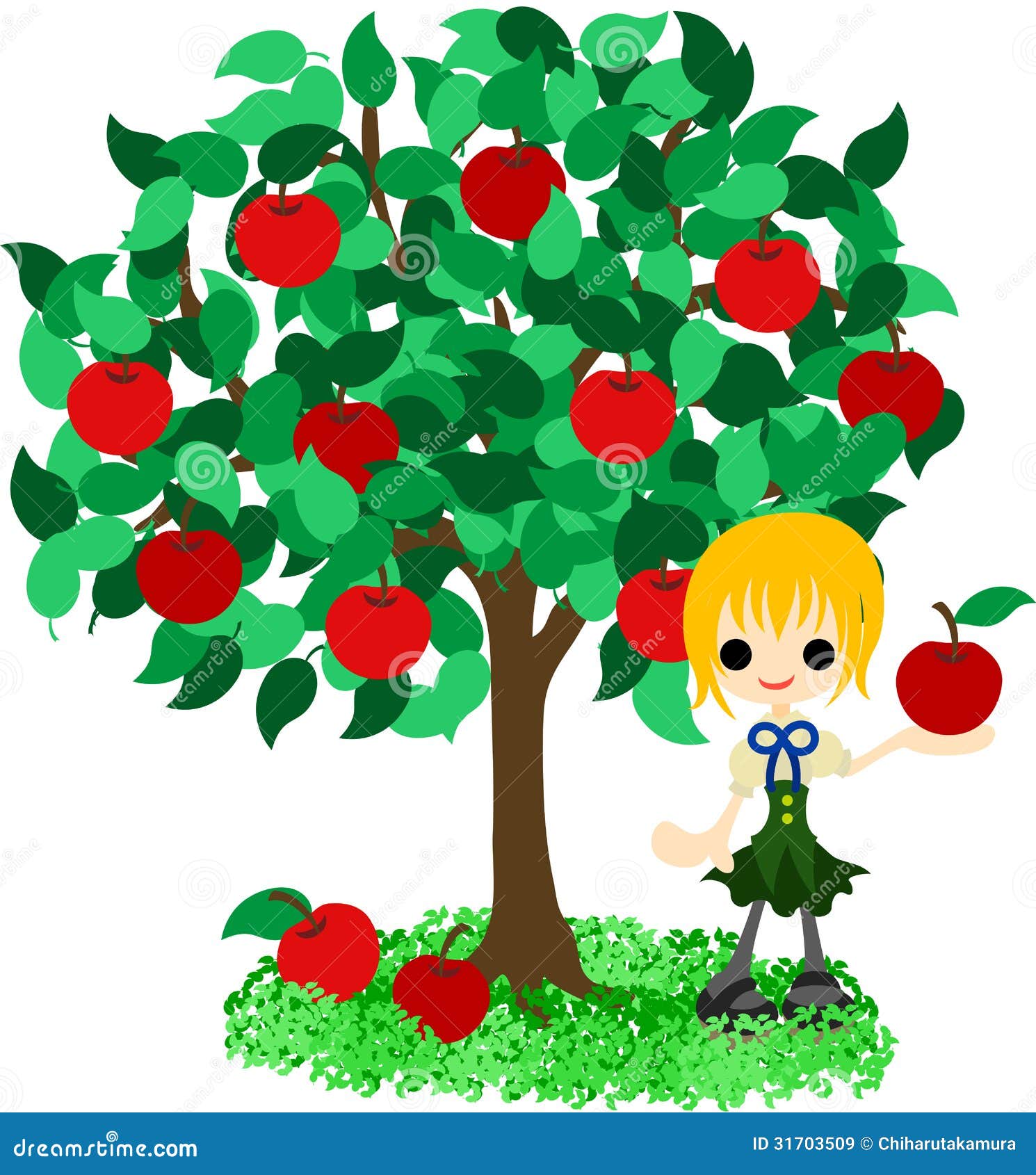 Apple-Boom vector illustratie. Illustration of blad, installatie - 31703509