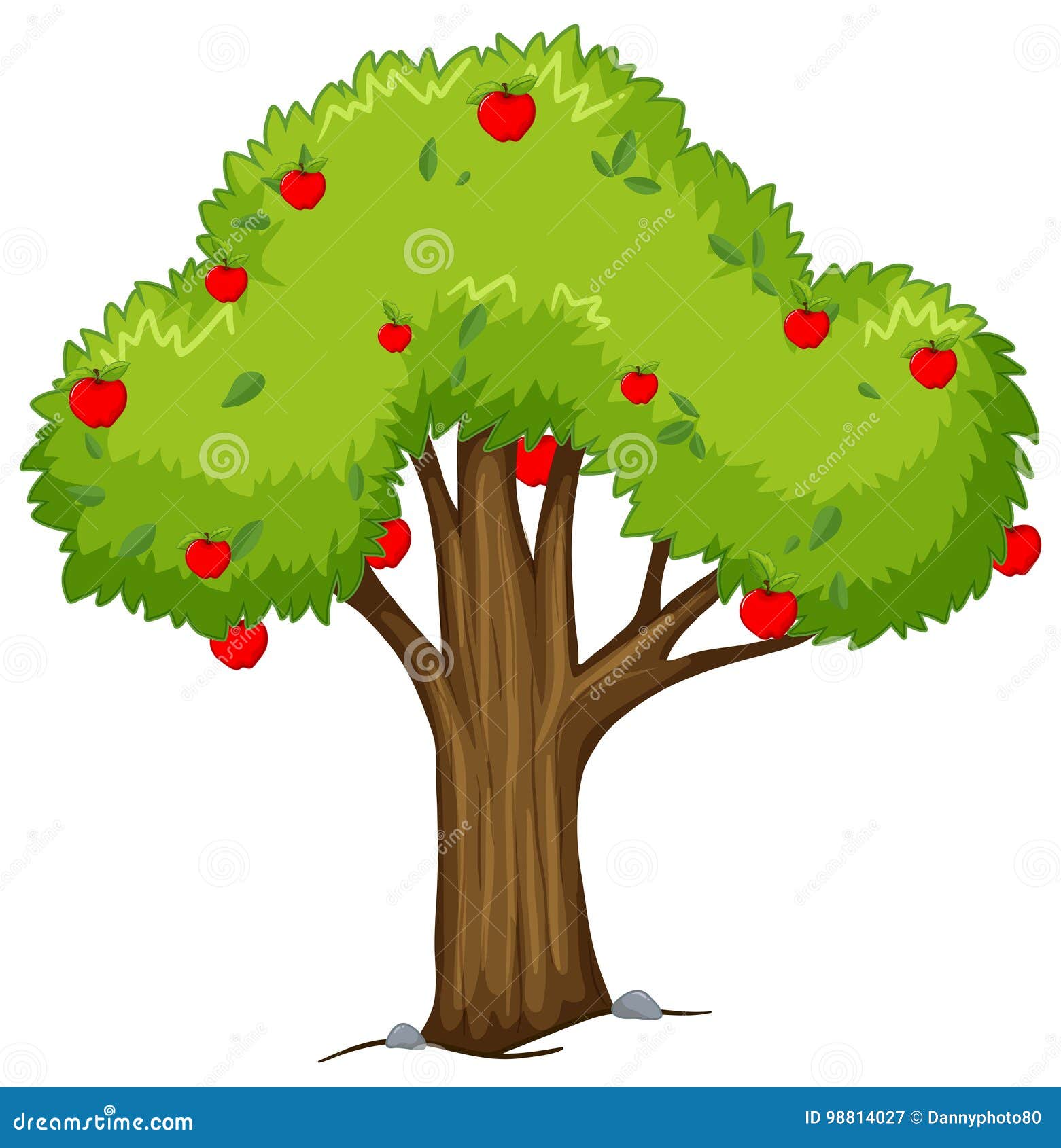 Apple-boom Met Rode Appelen Vector Illustratie - Illustration of appel ...