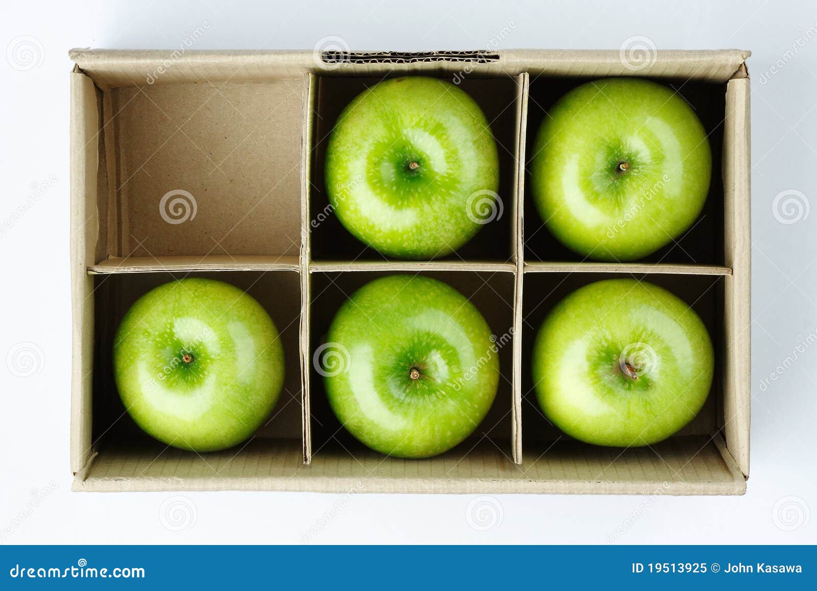 Apple in the box isolated stock image. Image of package - 19513925