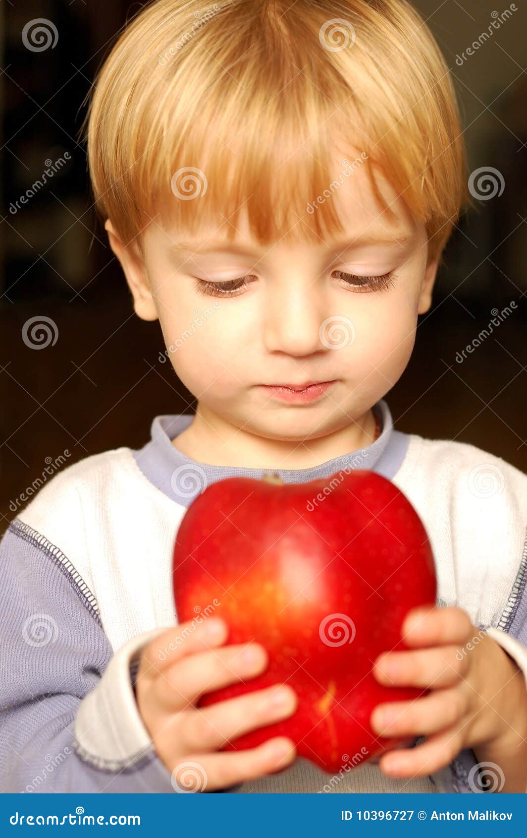 Apple boy stock image. Image of infant, cute, fruit, snack - 10396727