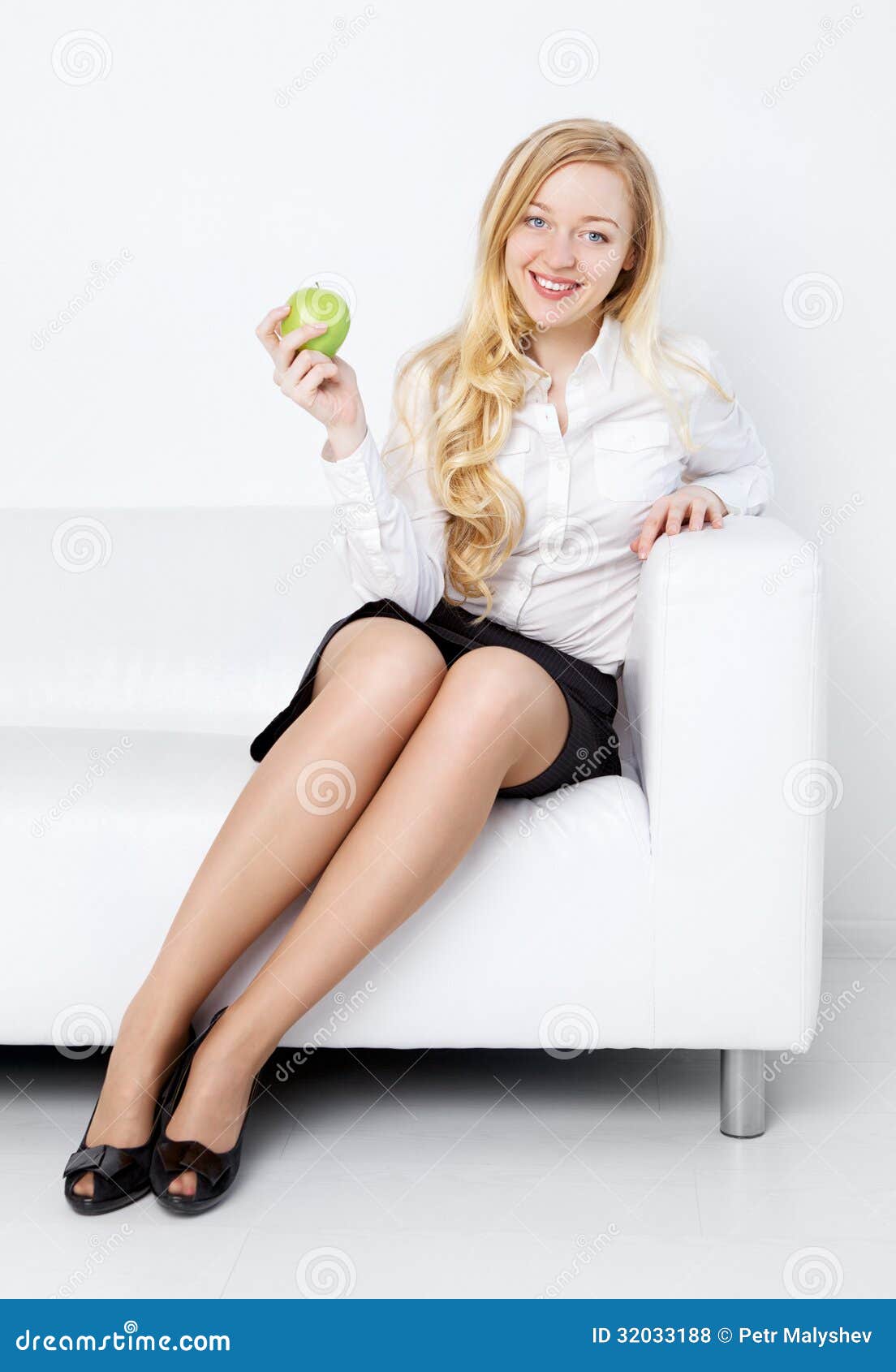 Apple Break stock photo. Image of blond, lunch, office - 32033188