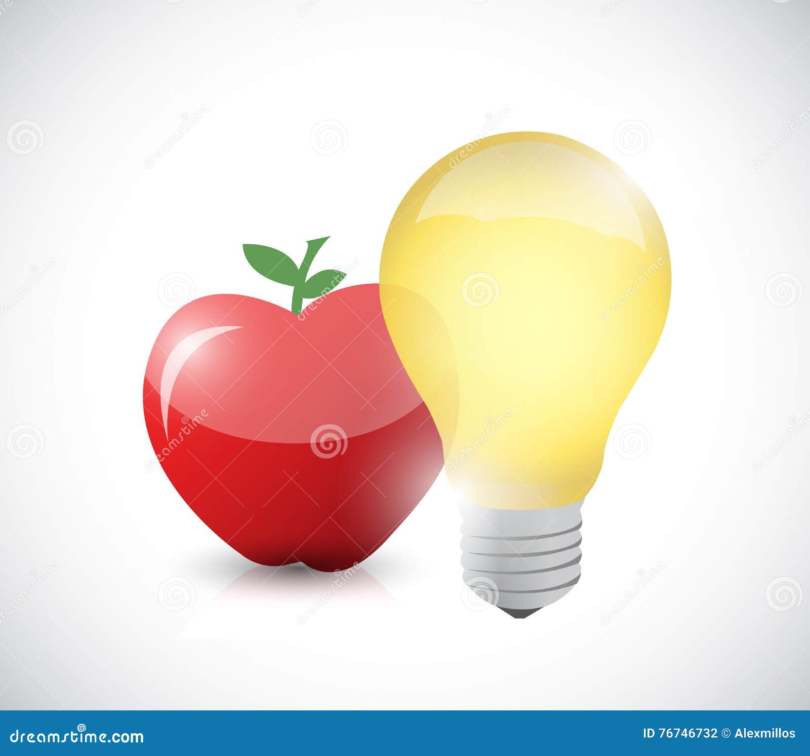 Apple and Bright Light Isolated Stock Illustration - Illustration of ...