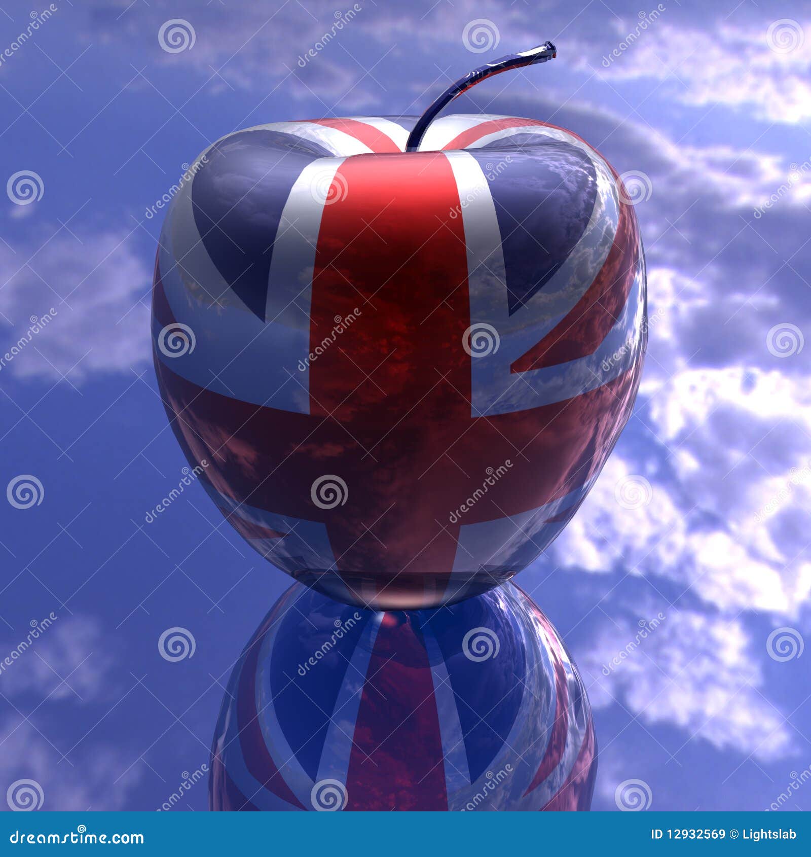 Apple with Britain Flag Texture Stock Illustration - Illustration of ...