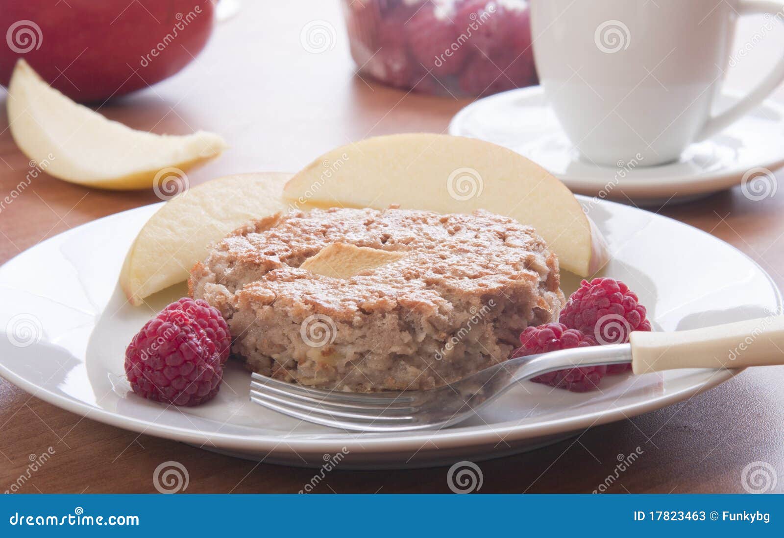 Apple Cake with Raspberries Stock Image - Image of apple, delicious ...