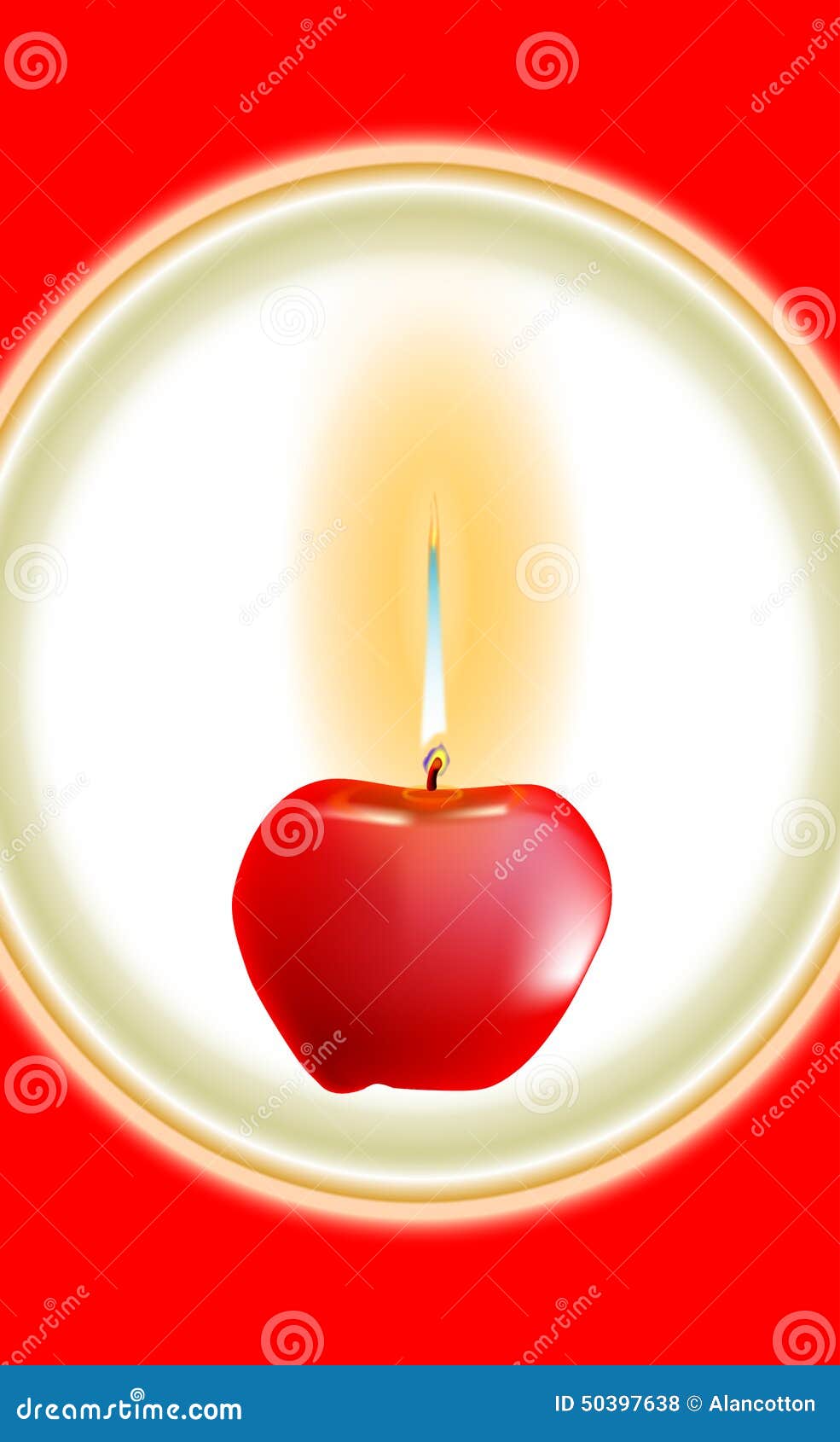 Apple Candle stock illustration. Illustration of heat - 50397638