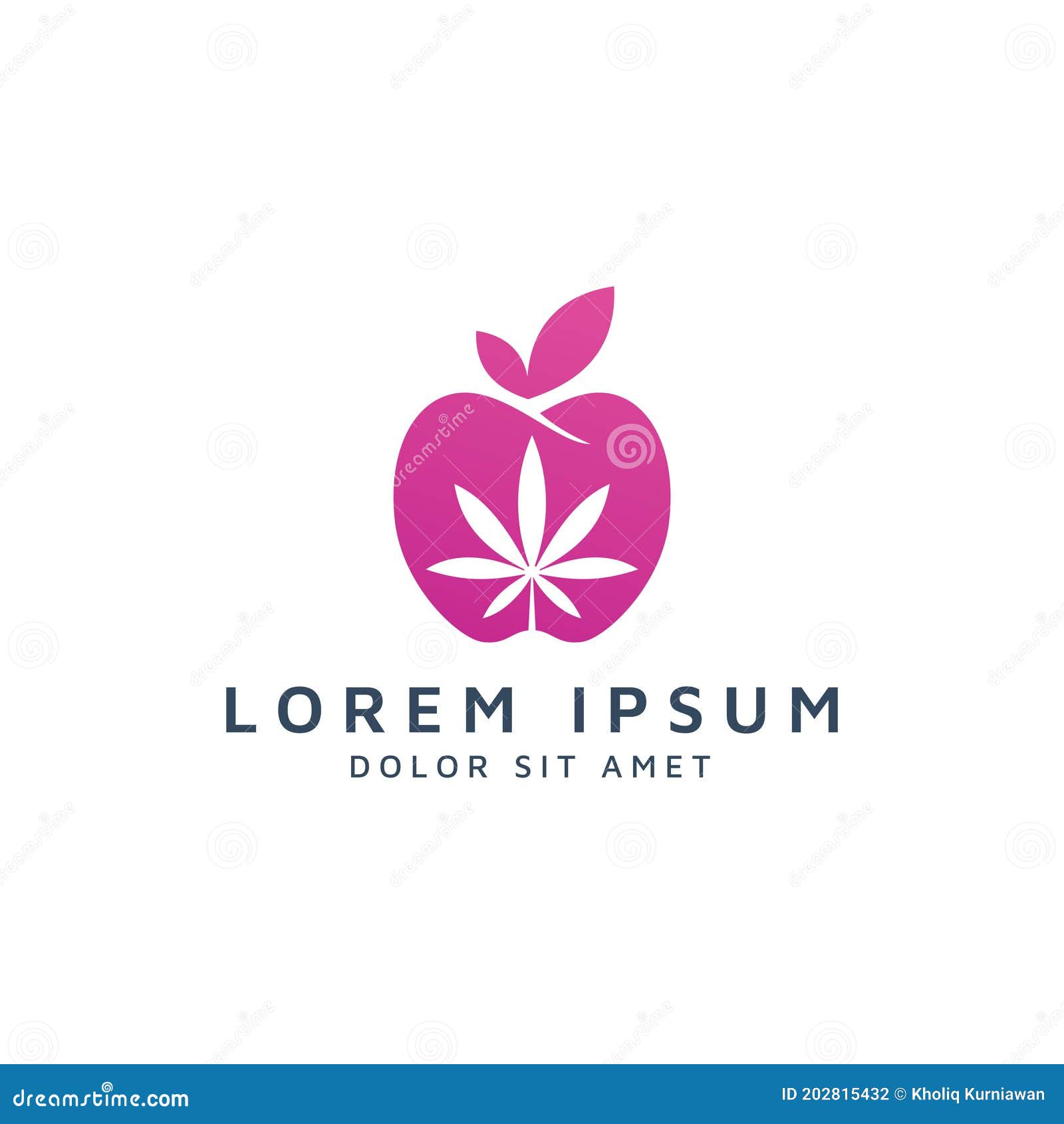 Apple and Cannabis Negative Space Logo Design Stock Vector ...