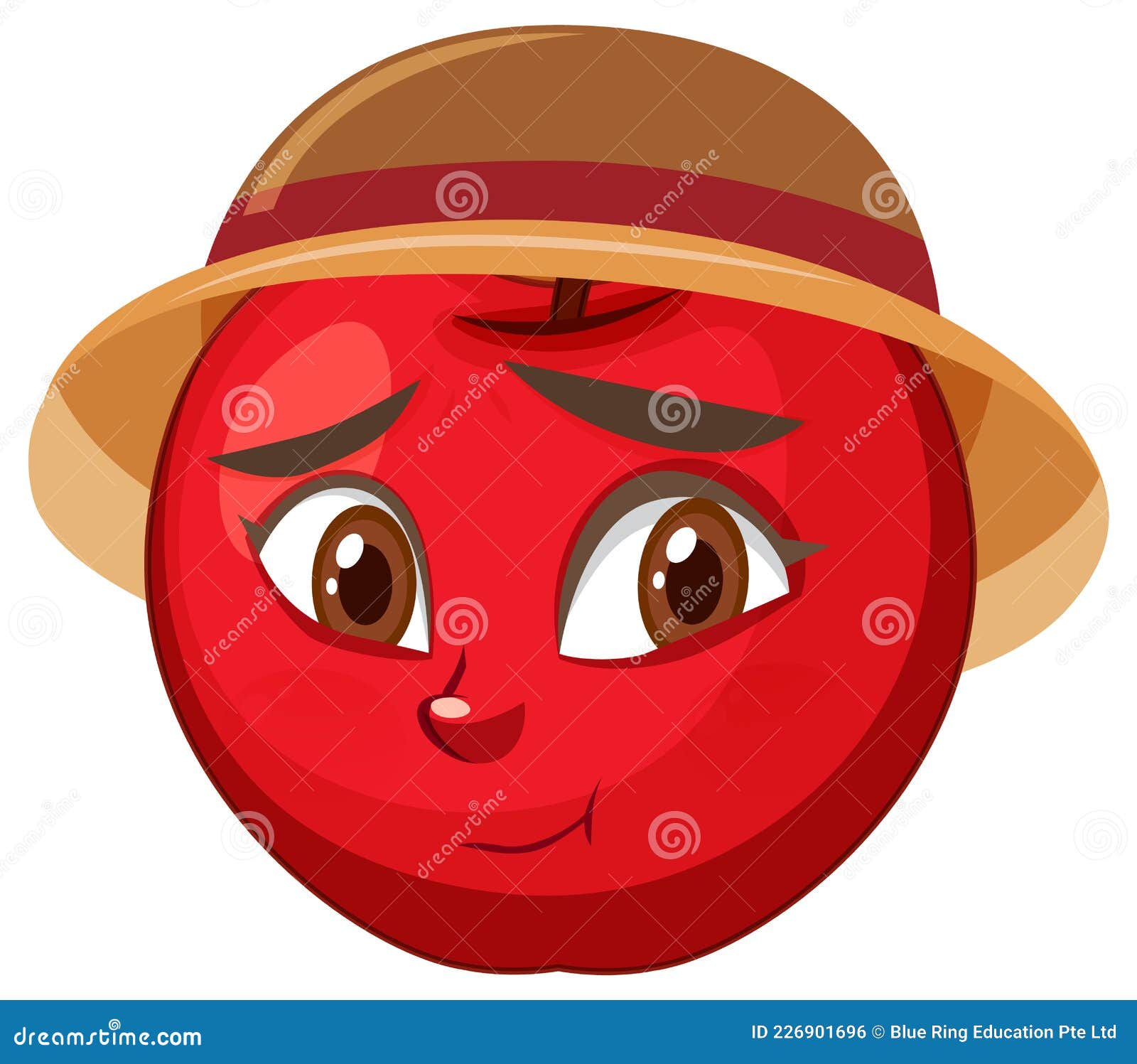 Apple Cartoon Character with Facial Expression Stock Vector ...