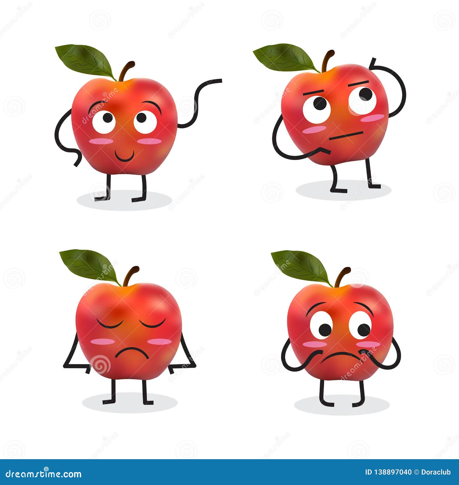 Apple Cartoon Character. stock vector. Illustration of apple - 138897040