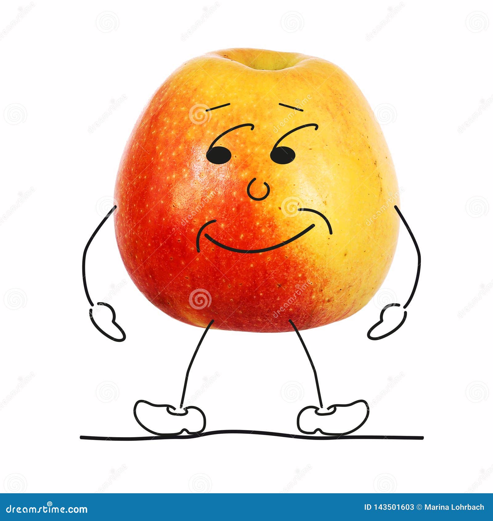 Apple with Cartoon Characters Stock Image - Image of hands, diet: 143501603