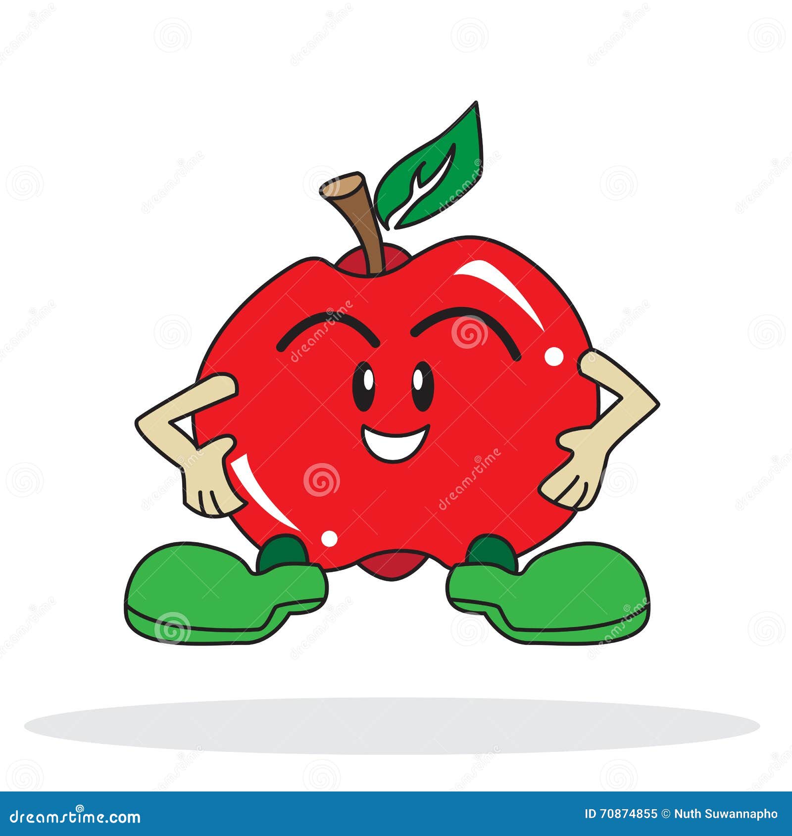 Apple cartoon stock vector. Illustration of emotion, child - 70874855