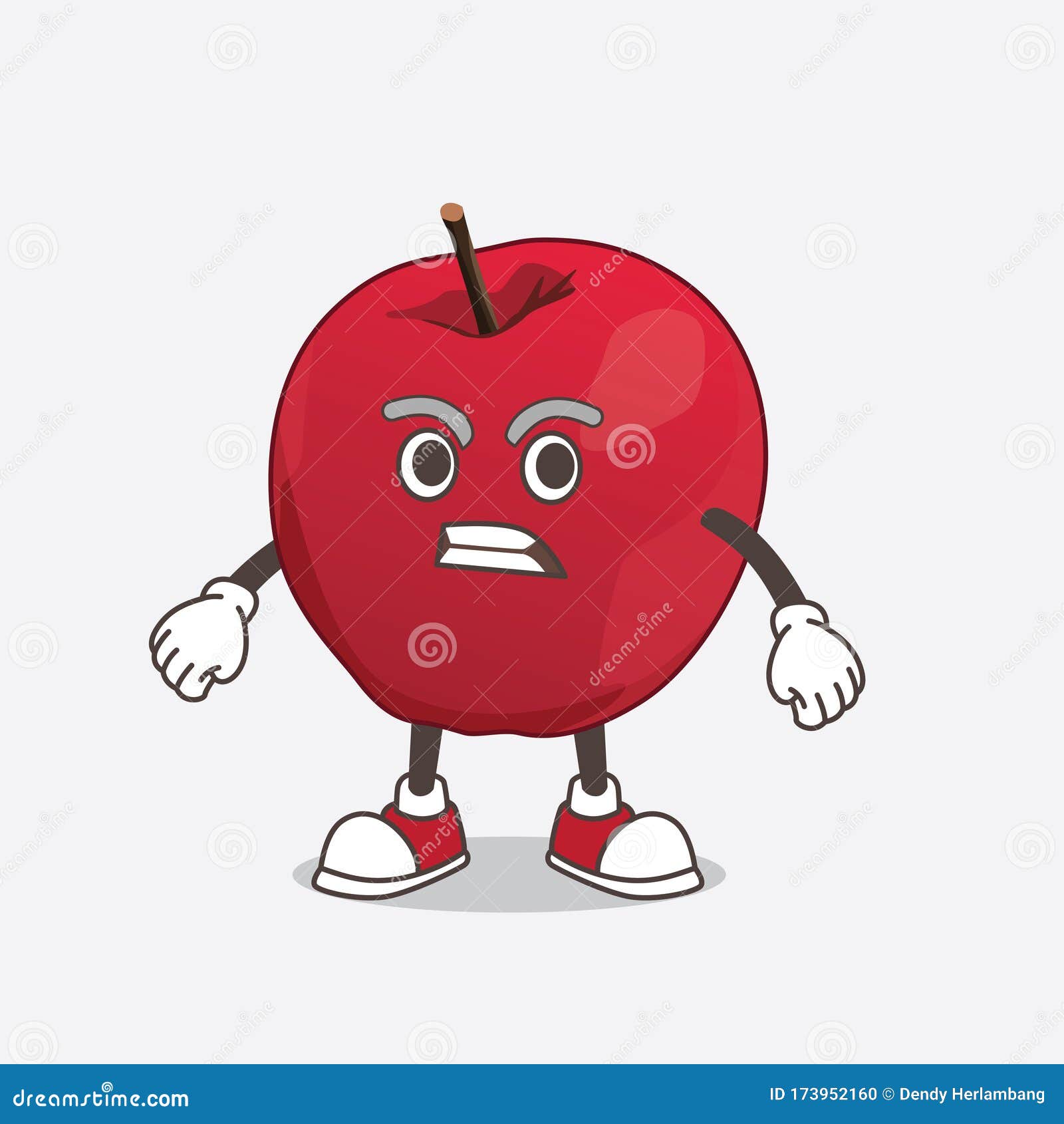 Apple Cartoon Mascot Character with Angry Face Stock Vector ...