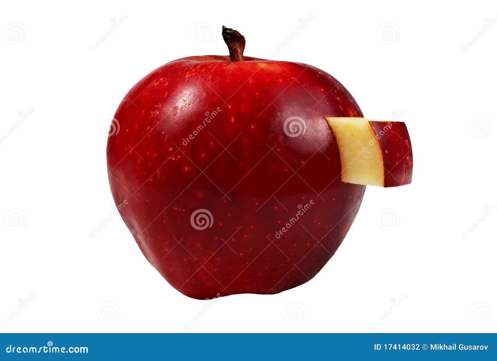 Apple with a Carved Rectangular Part Stock Photo - Image of abstract ...