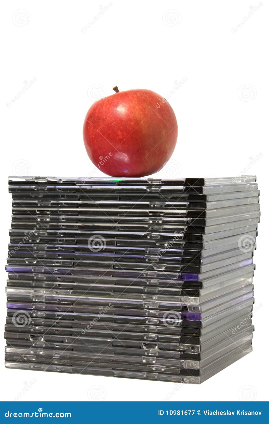 Apple and cd stock image. Image of heap, library, textbook - 10981677