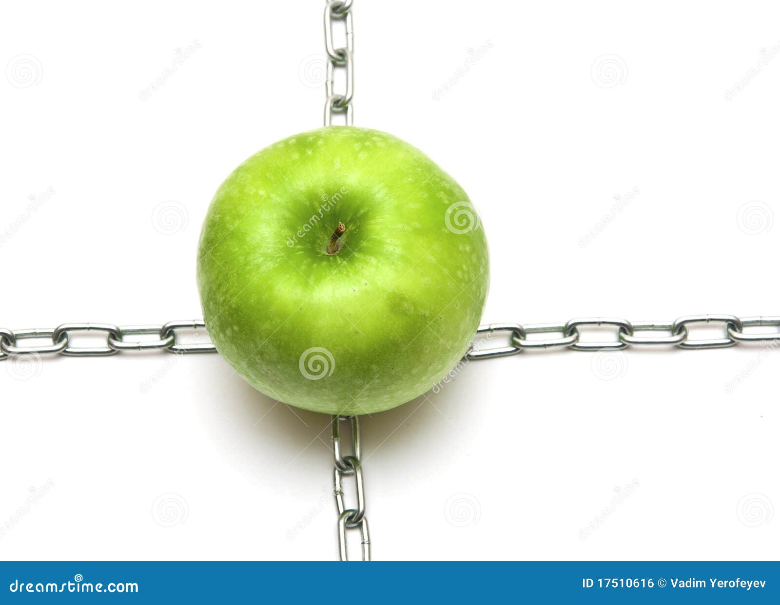 Apple with chains stock photo. Image of eating, background - 17510616