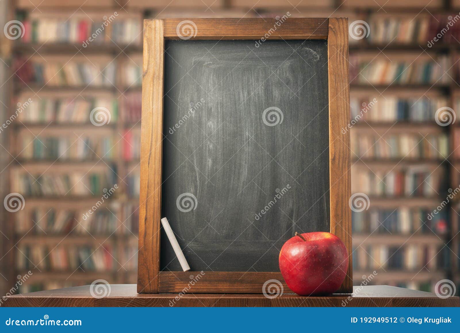 Apple, Chalkboard and Chalk. Back To School Stock Photo - Image of desk ...