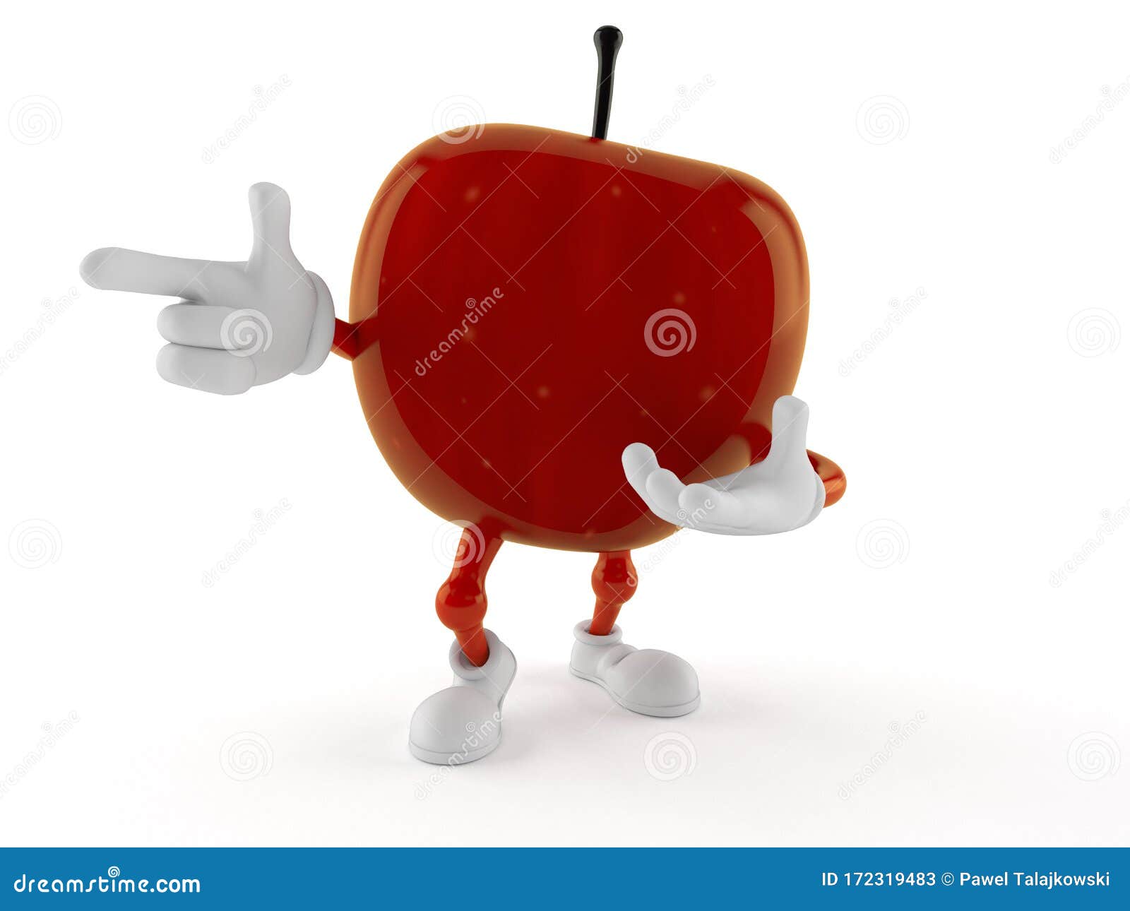 Apple Character Pointing Finger Stock Illustration - Illustration of ...