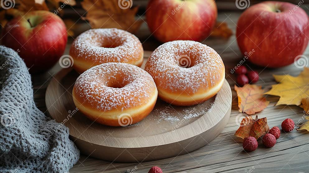 Apple Cider Doughnuts, Fall Season Baking Stock Photo - Image of sugar ...