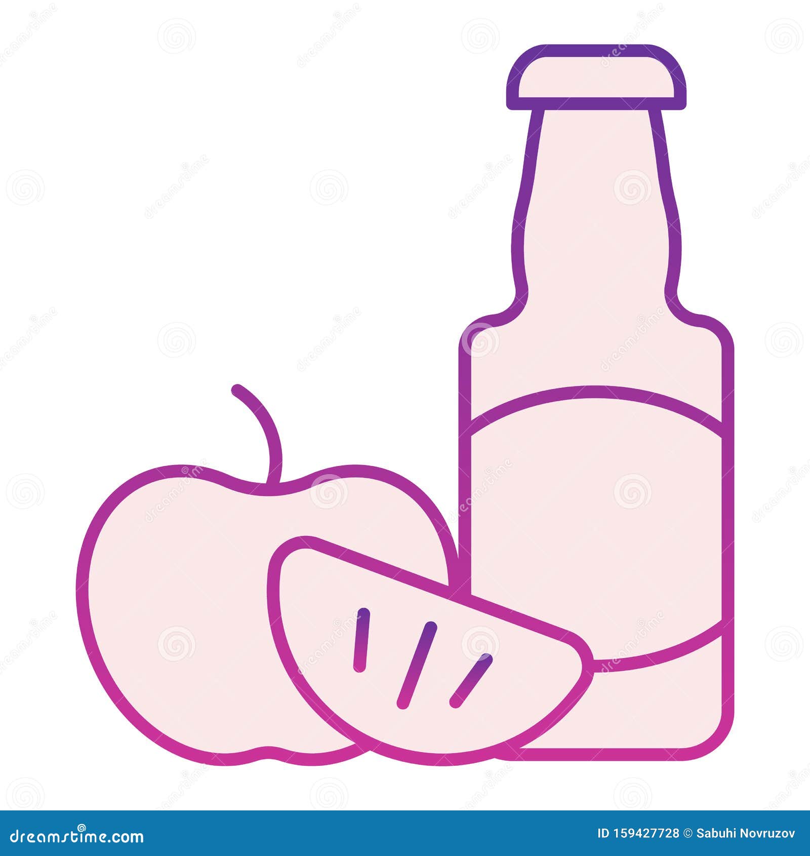Apple Cider Flat Icon. Cider Bottle Violet Icons in Trendy Flat Style Stock Vector ...