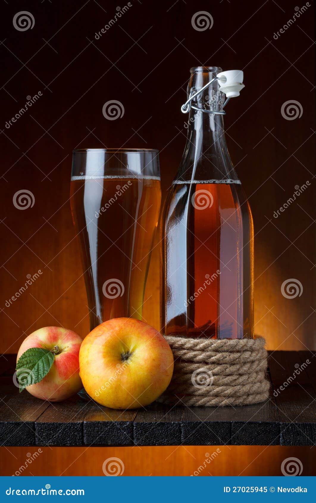 Apple Cider Glass and Bottle Stock Image - Image of life, stilllife ...