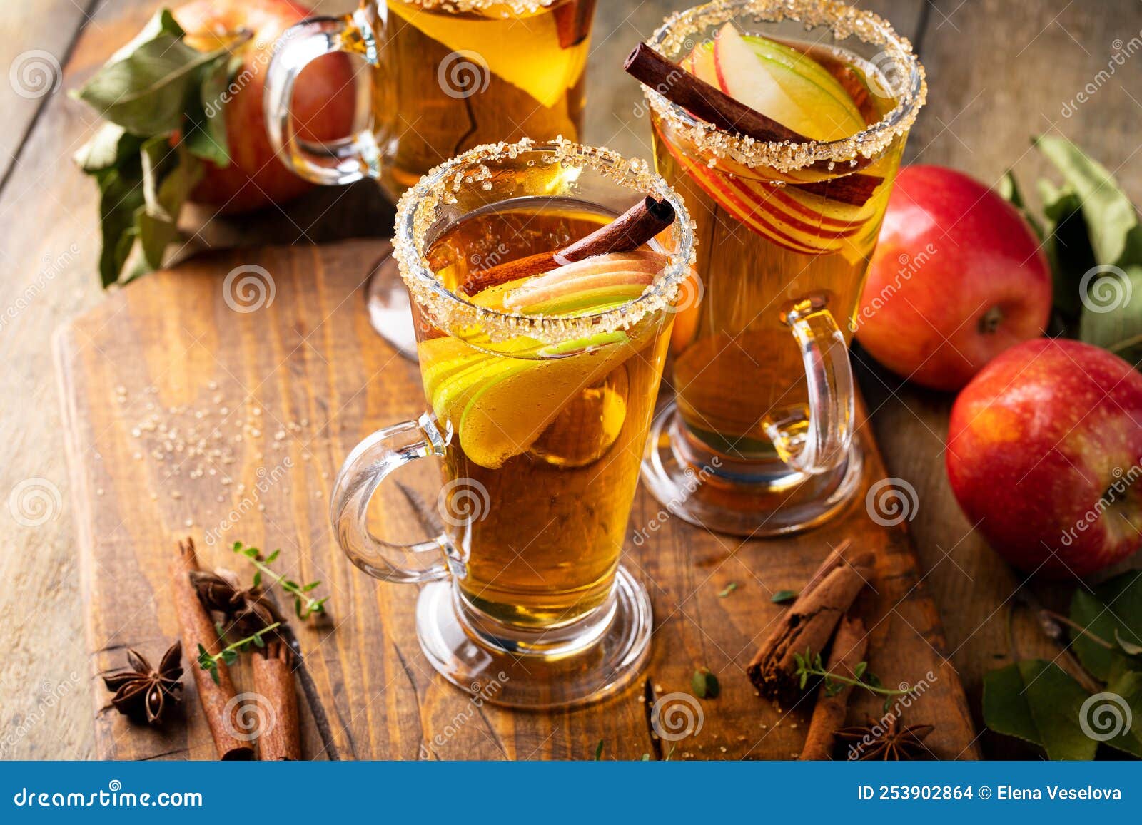 Apple Cider Hot Toddy, Warm Fall Cocktail or Mocktail Idea Stock Photo ...