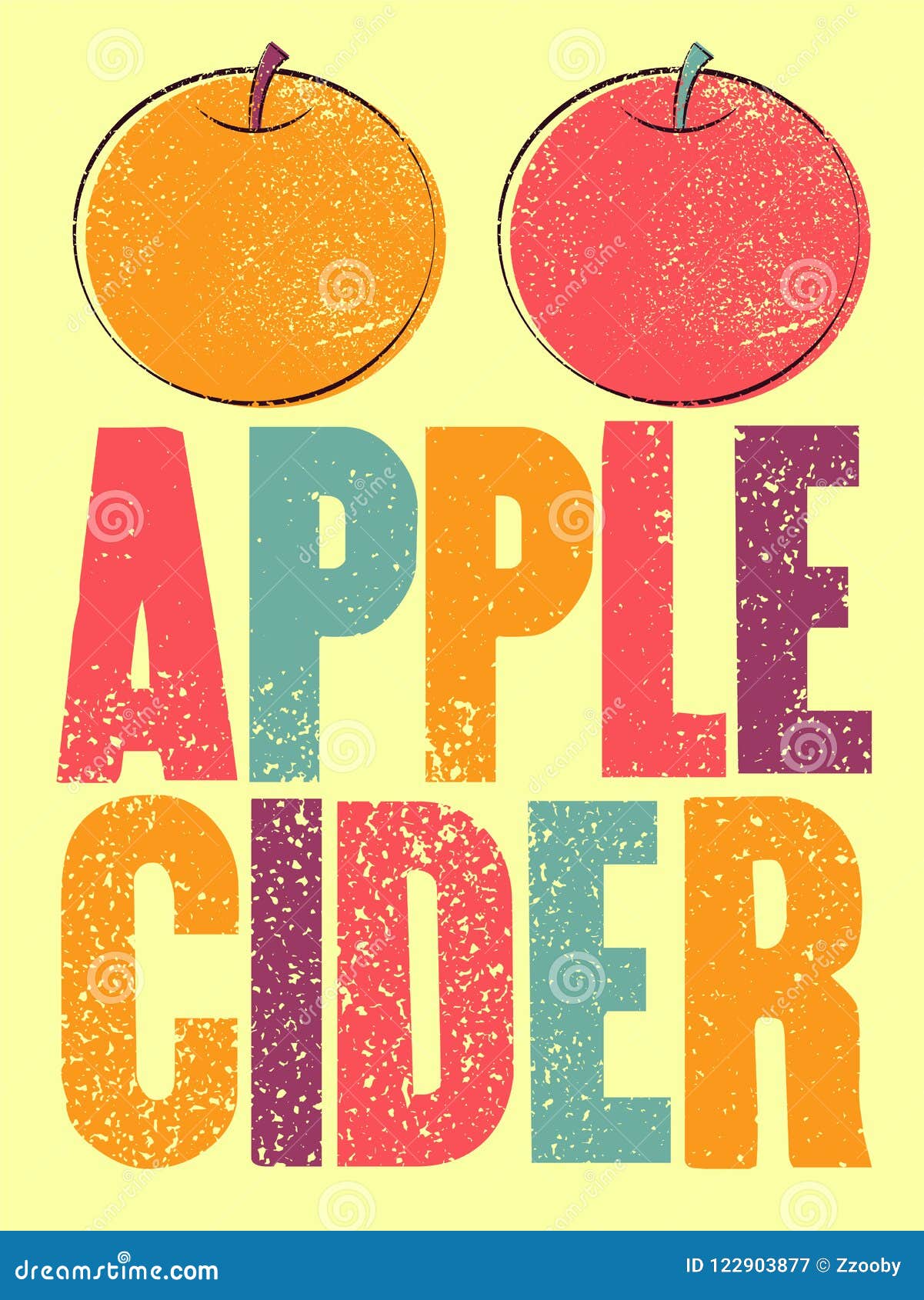 Apple Cider Typographical Vintage Grunge Style Poster. Retro Vector ...
