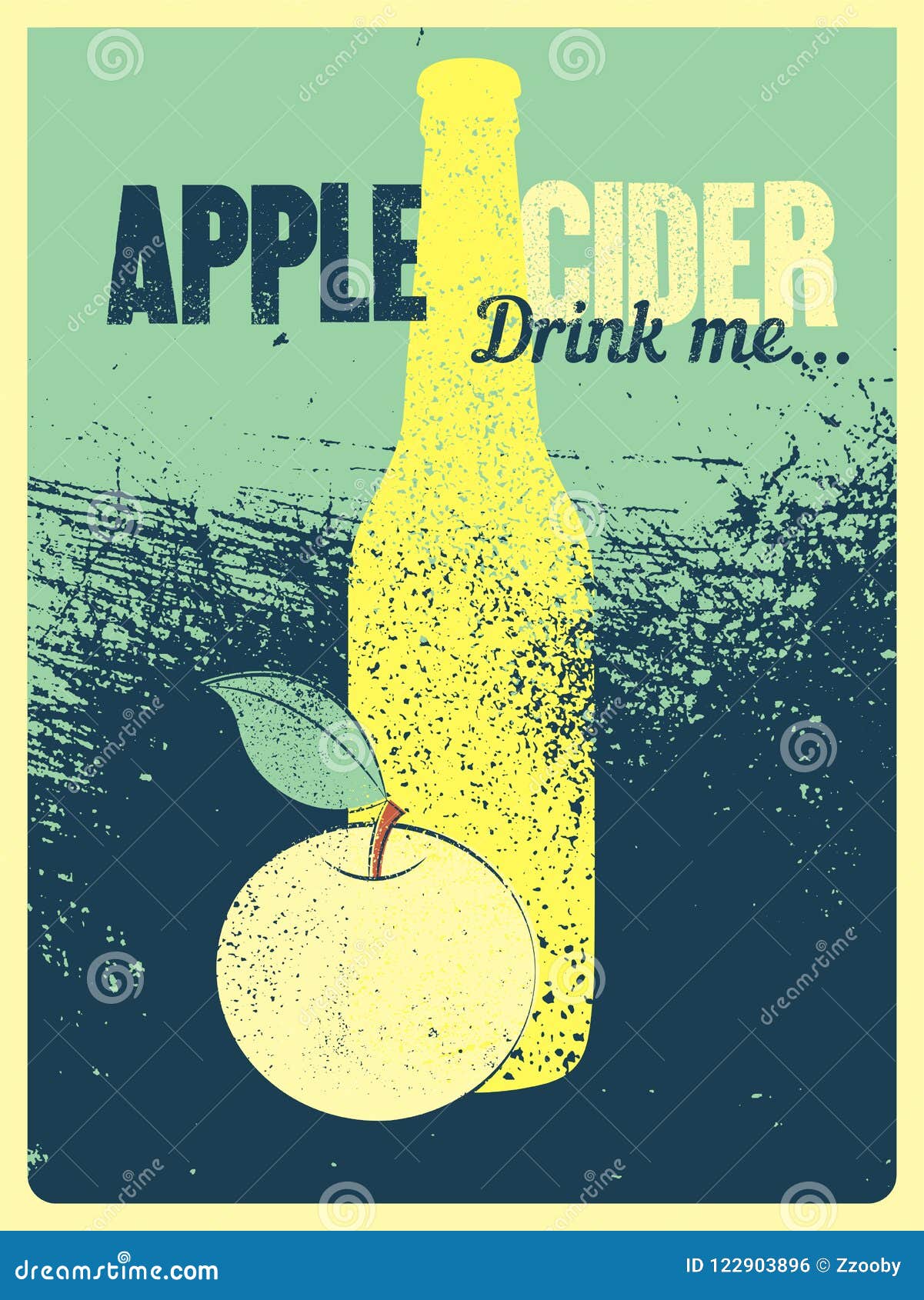 Apple Cider Typographical Vintage Grunge Style Poster. Retro Vector ...