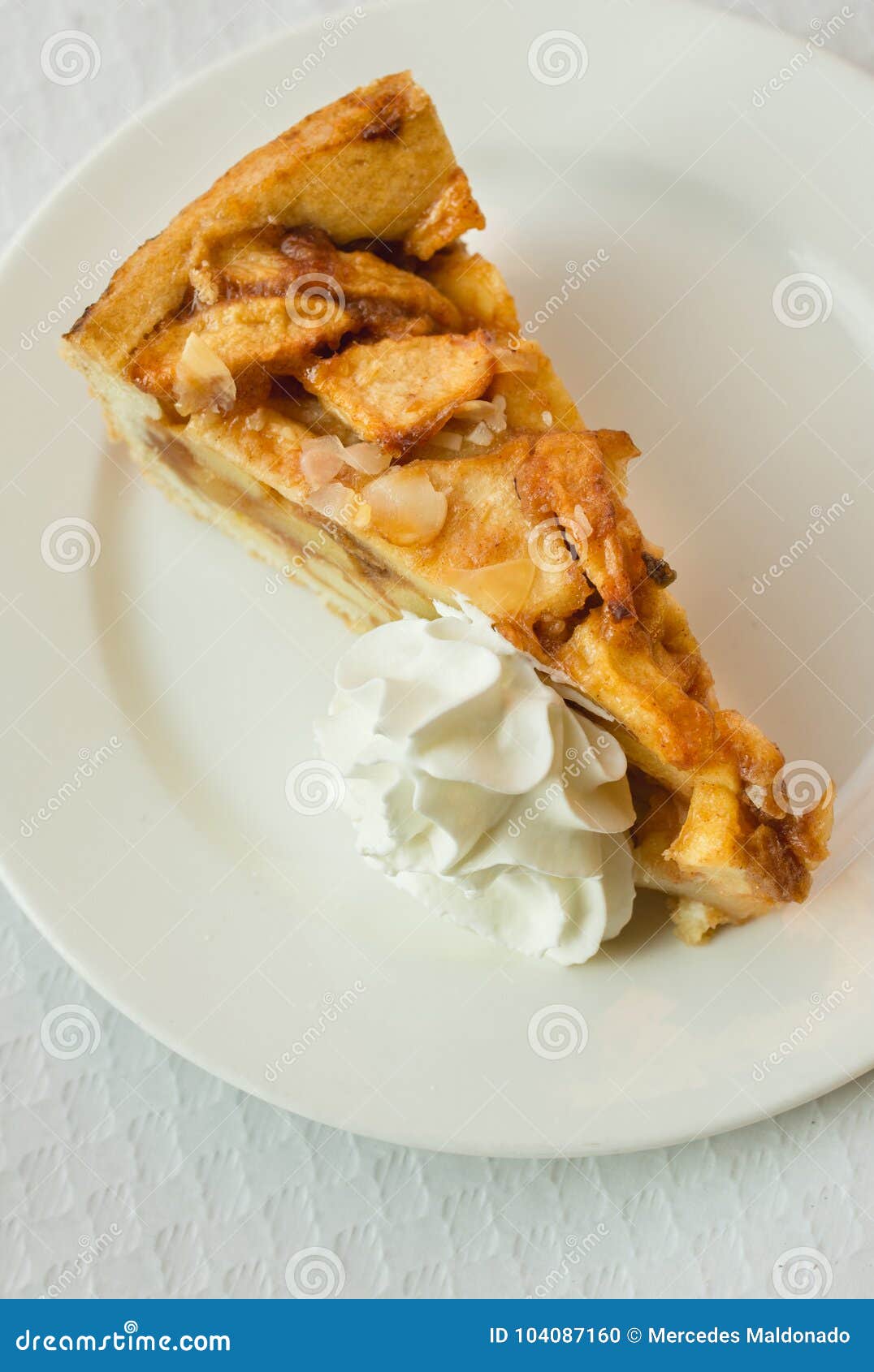 Apple and Cinnamon Cake with Chantilly Cream Stock Photo - Image of ...