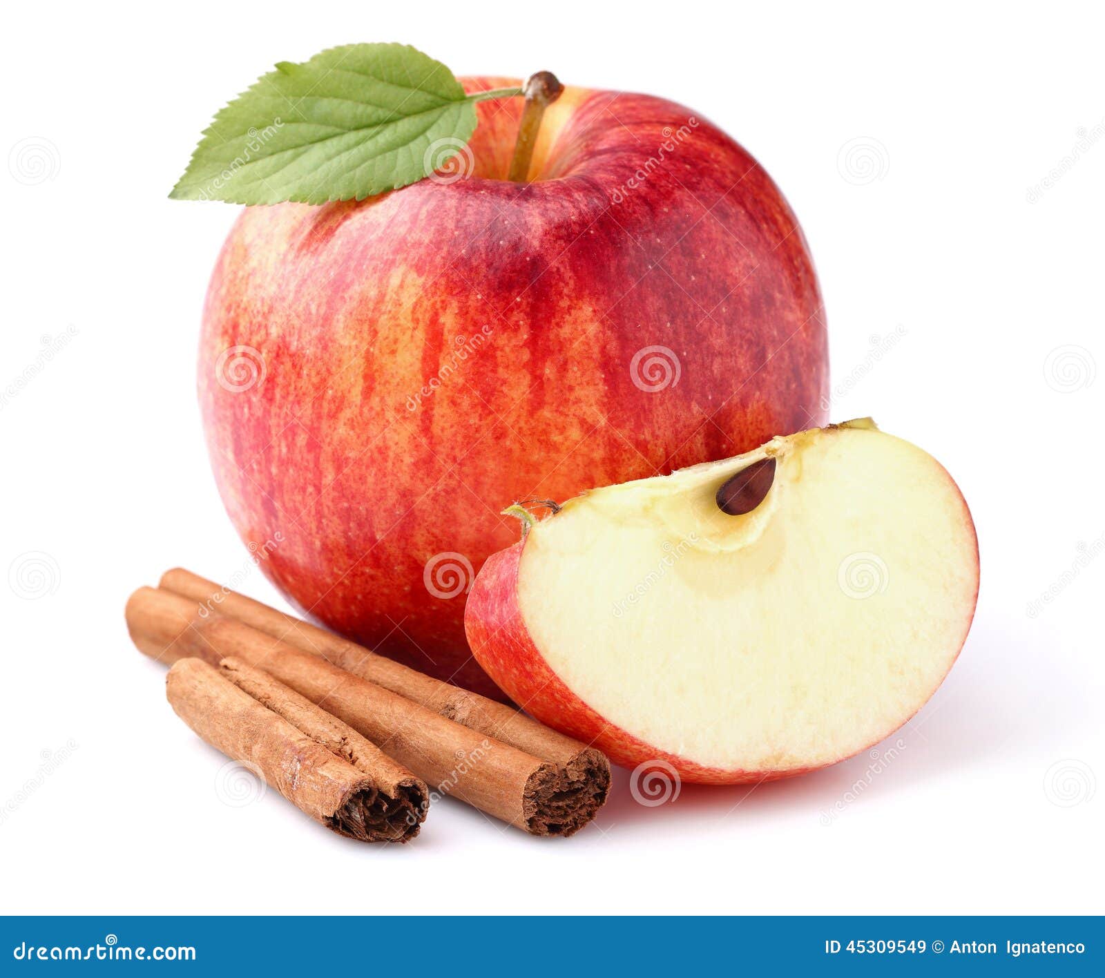 Apple with cinnamon stock image. Image of slice, dried - 45309549