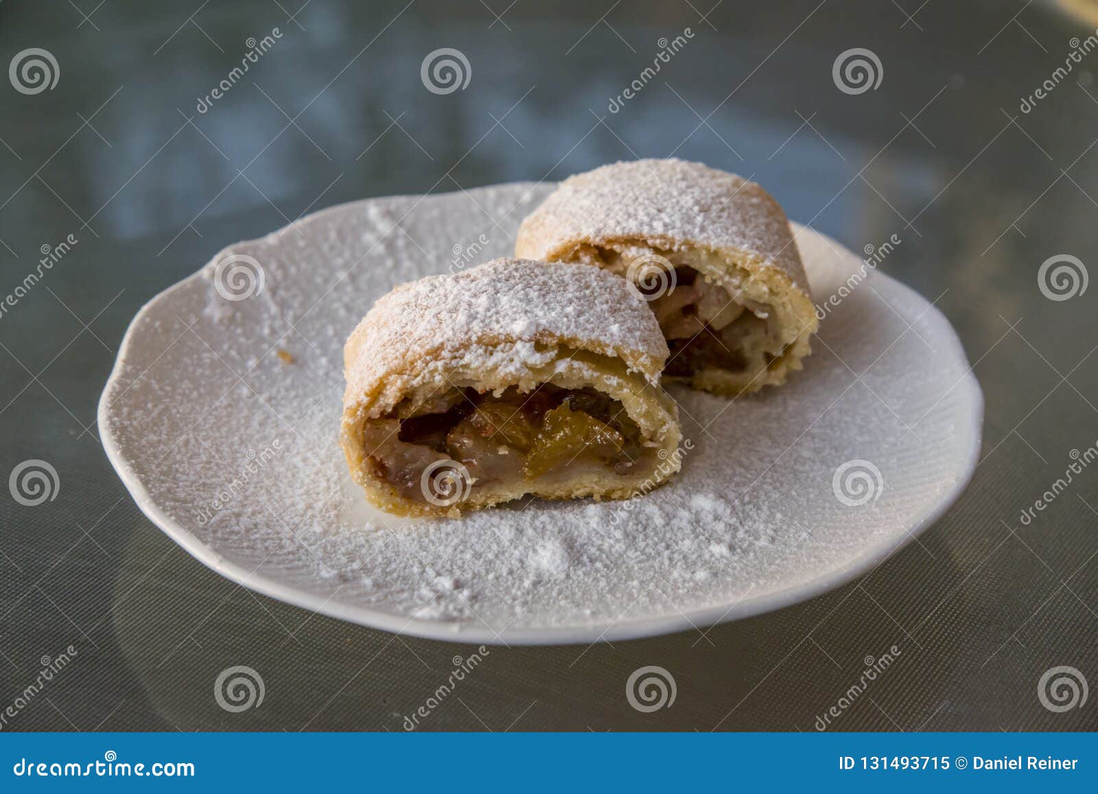 Apple and cinnamon strudel stock image. Image of homemade - 131493715