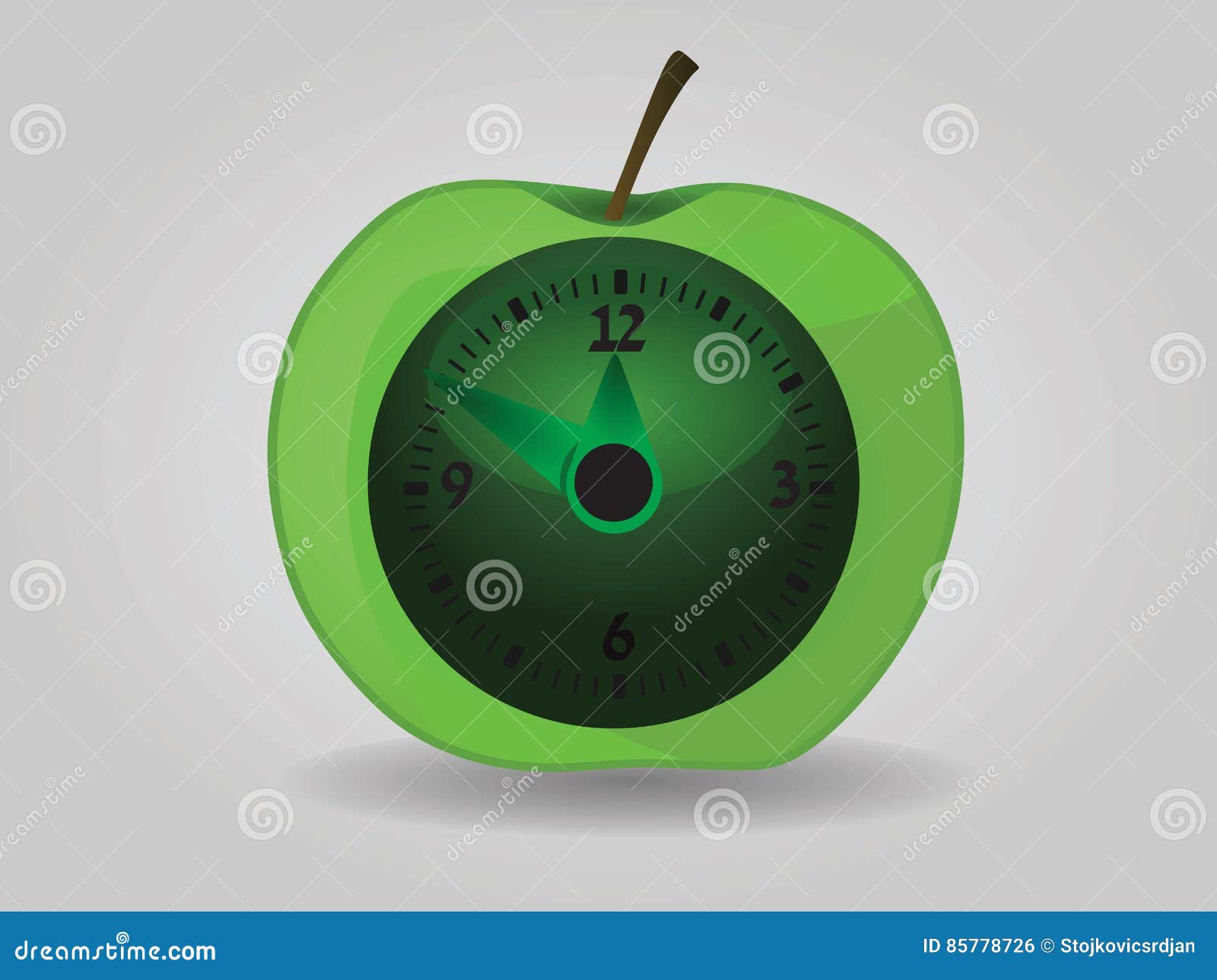 Apple clock stock vector. Illustration of icon, arrow - 85778726