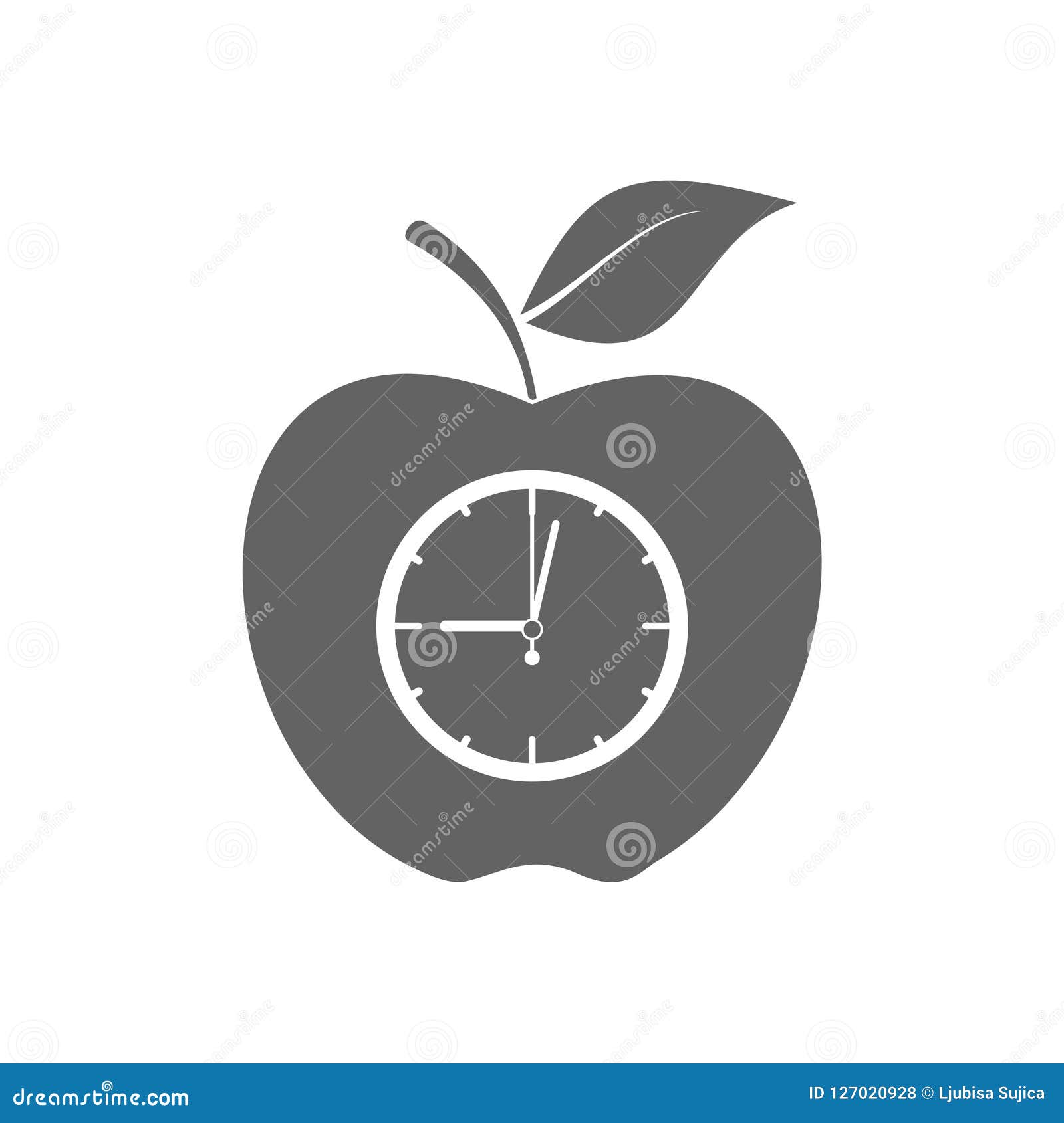 Apple clock stock vector. Illustration of green, icon - 127020928