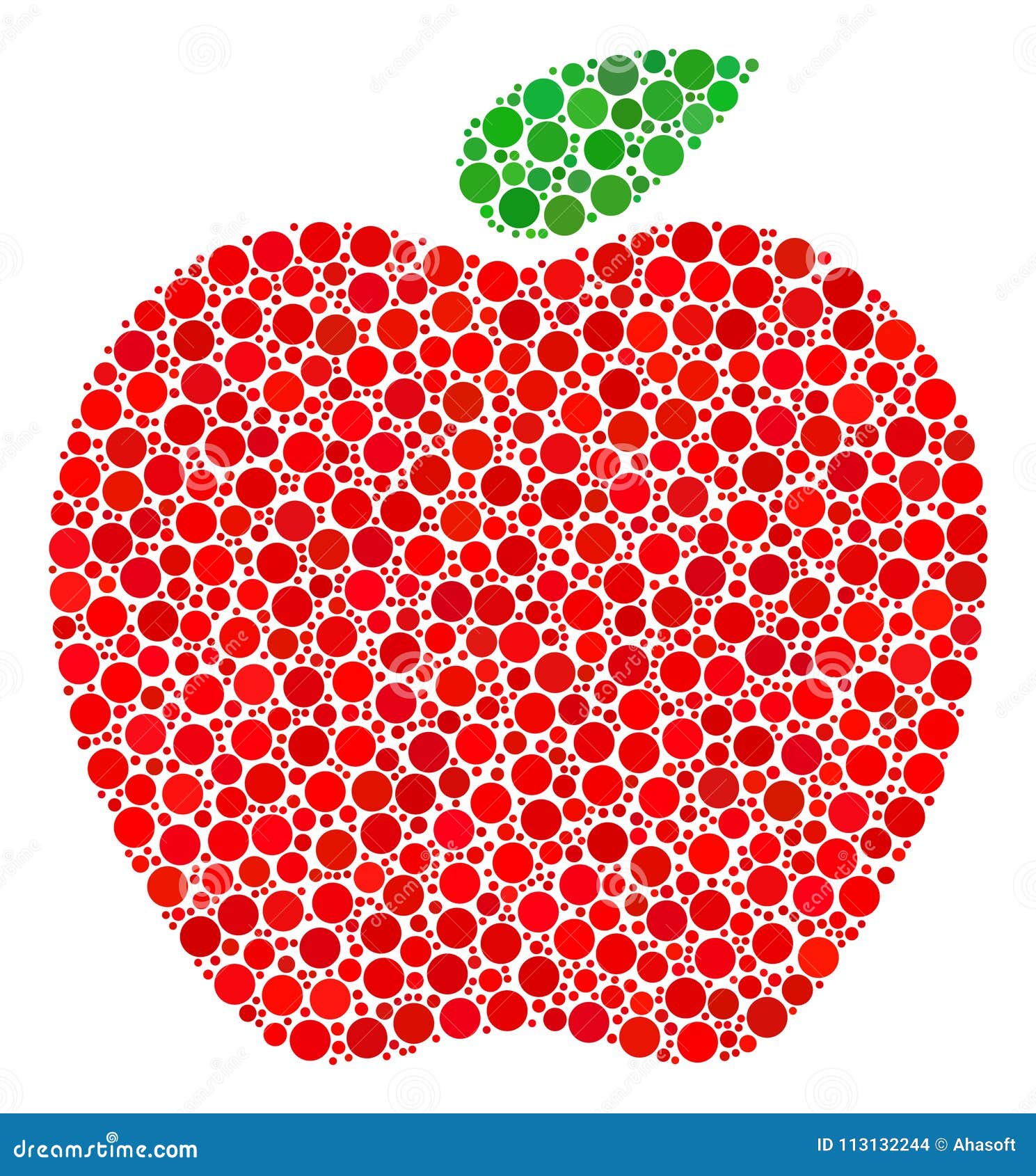 Apple Collage of Filled Circles Stock Vector - Illustration of mosaic ...
