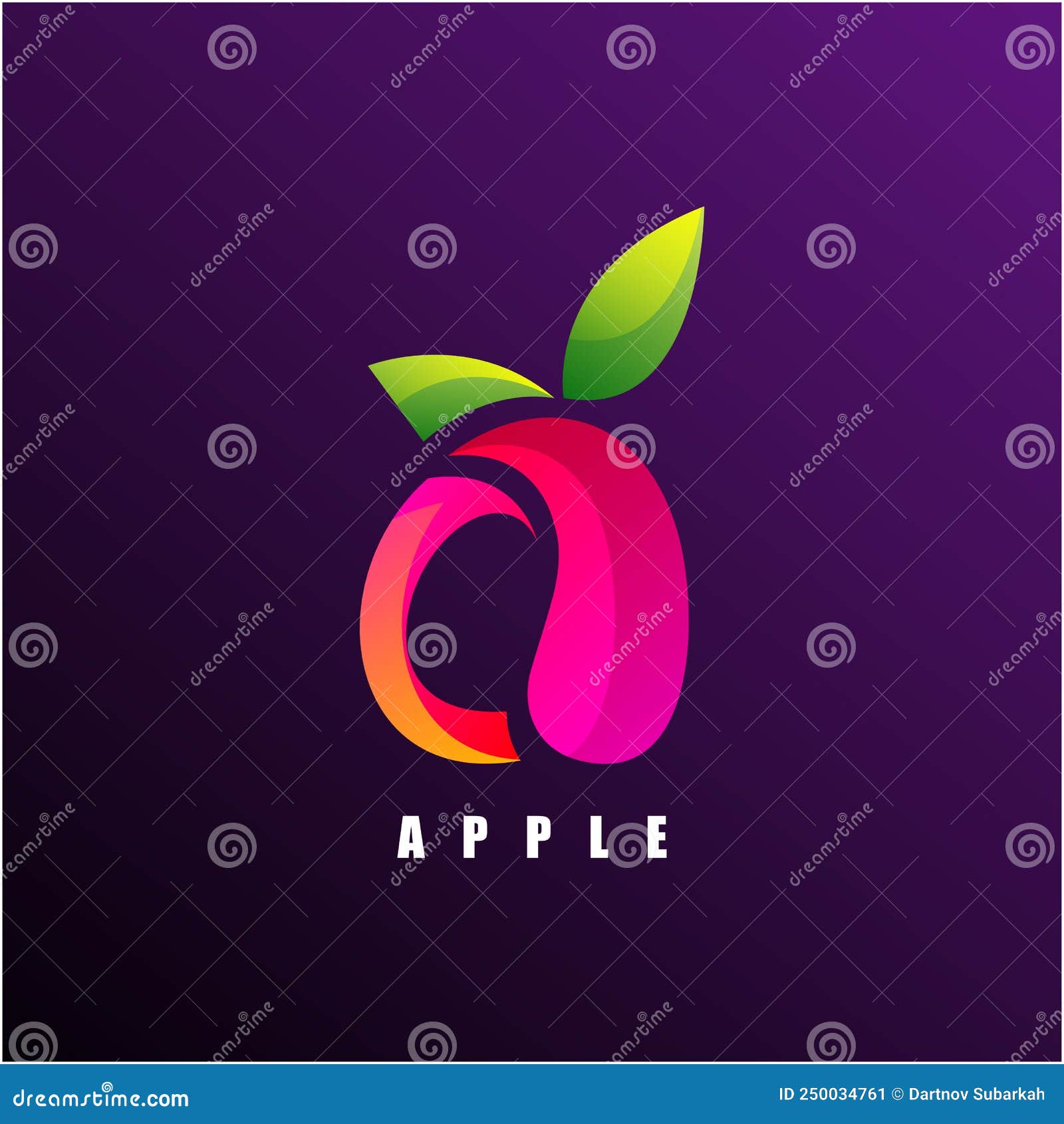 Apple colorful logo stock illustration. Illustration of green - 250034761