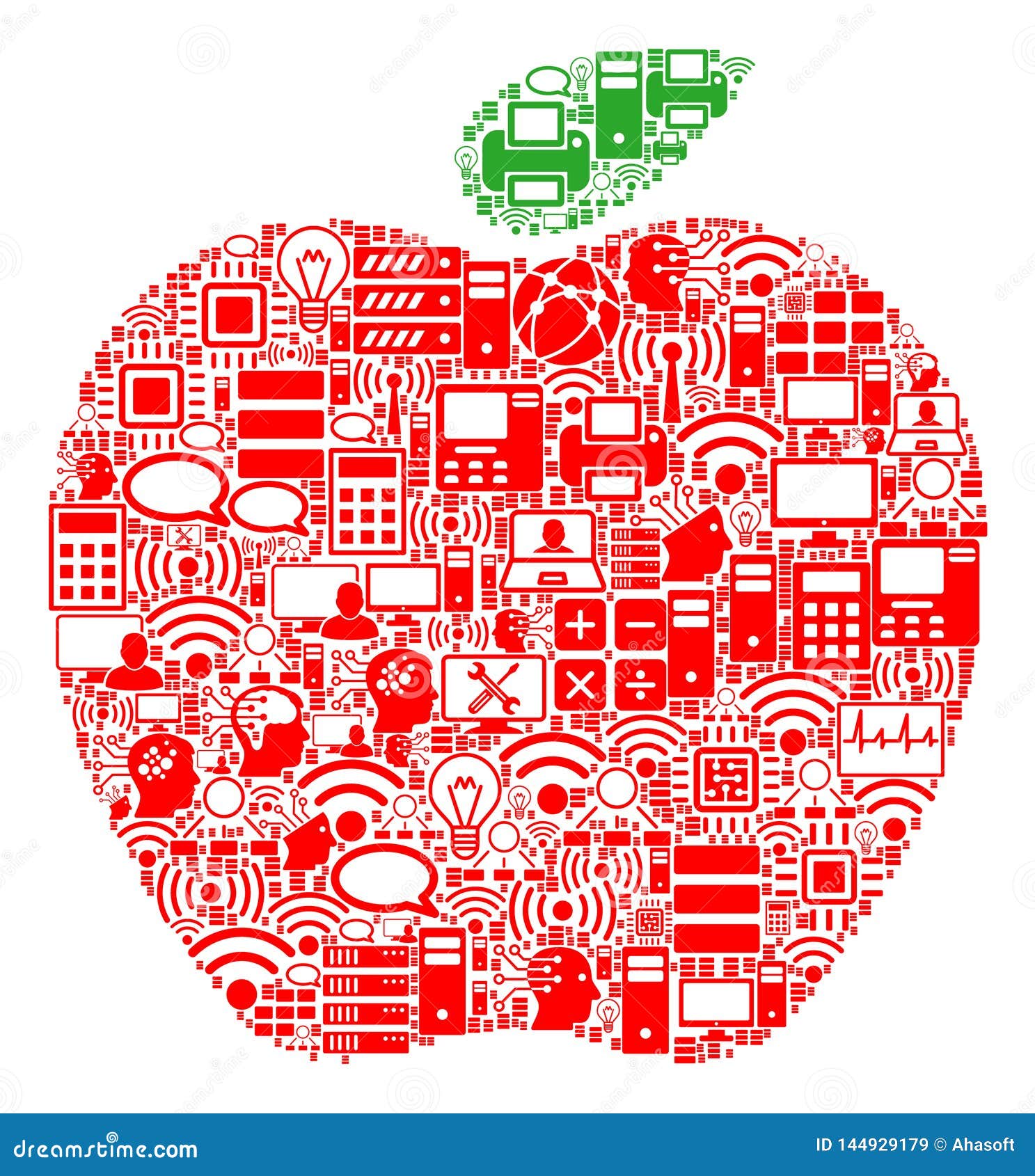 Apple Composition Icon For Bigdata And Computing Stock Vector