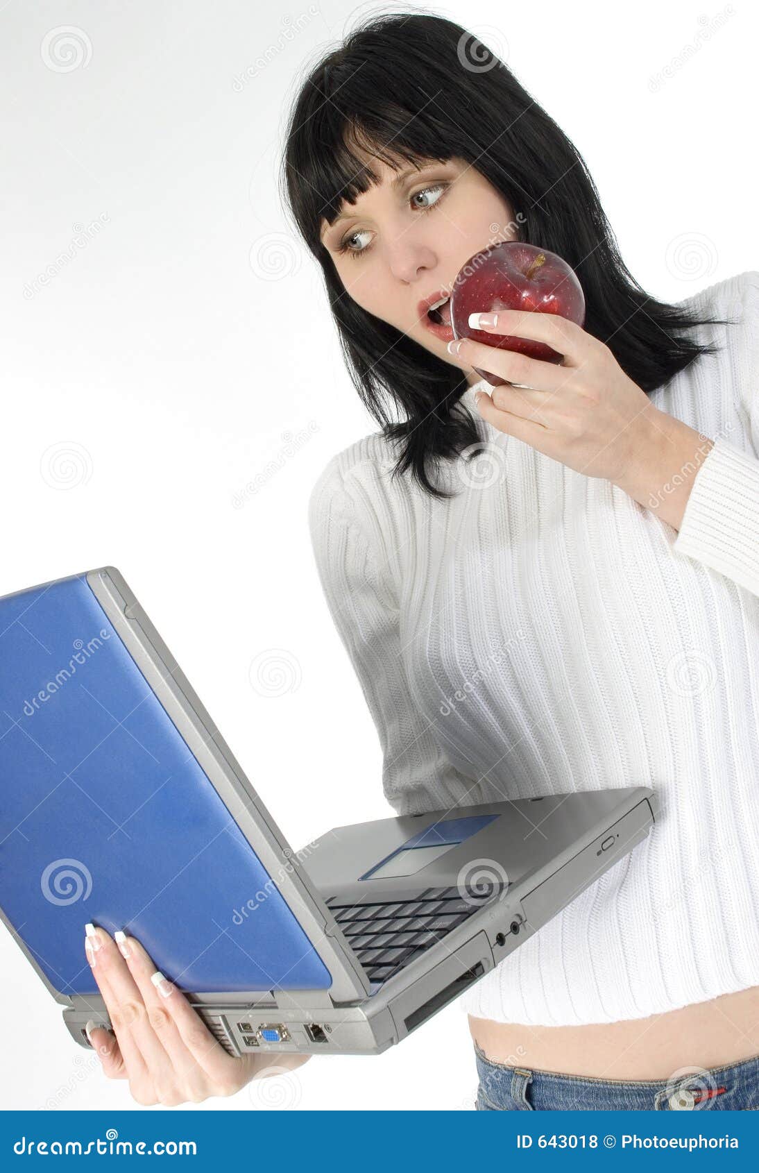 Apple and a Computer stock photo. Image of laptop, fruit - 643018