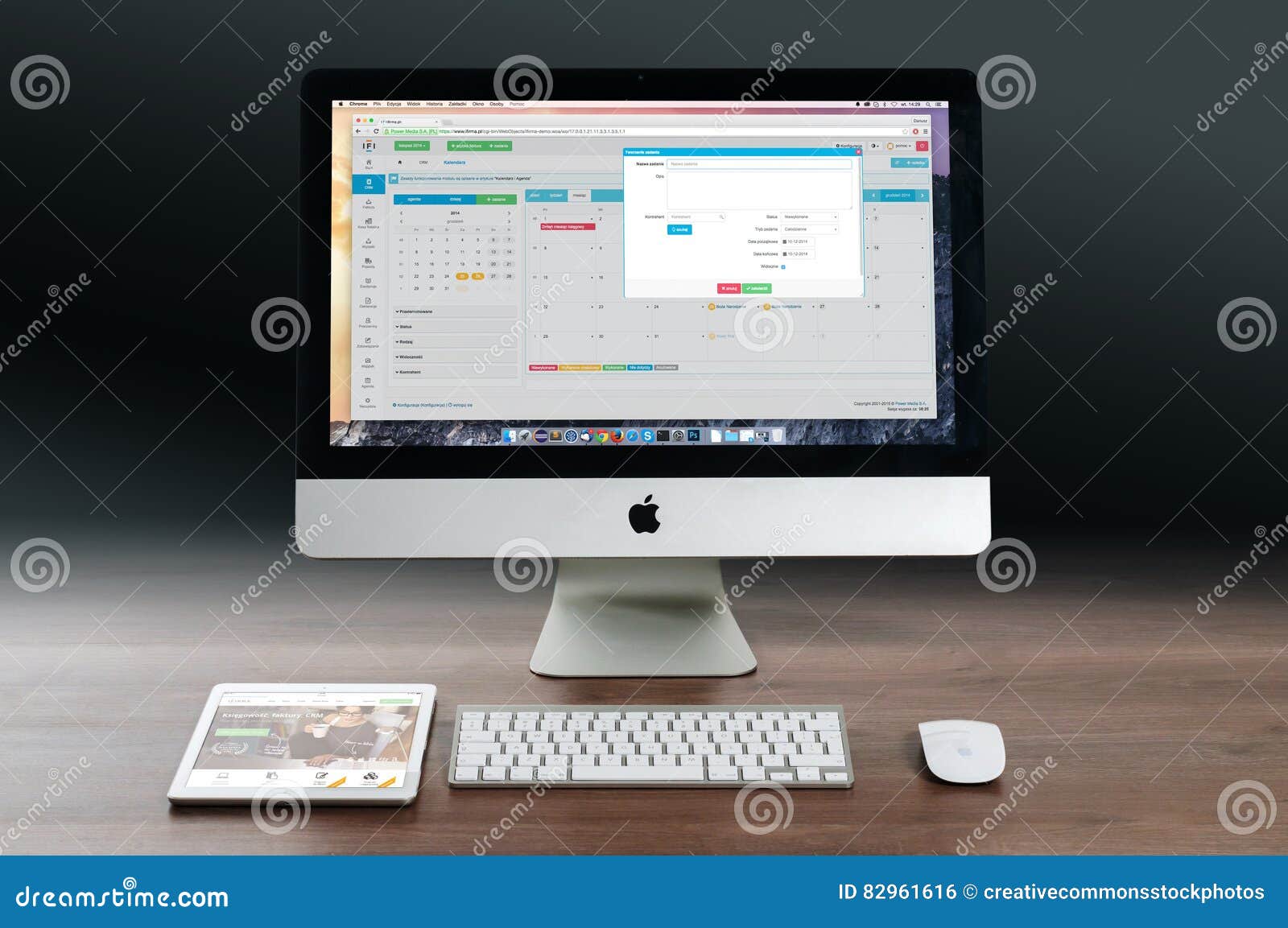 Apple Computer And Tablet On Desktop Picture. Image: 82961616