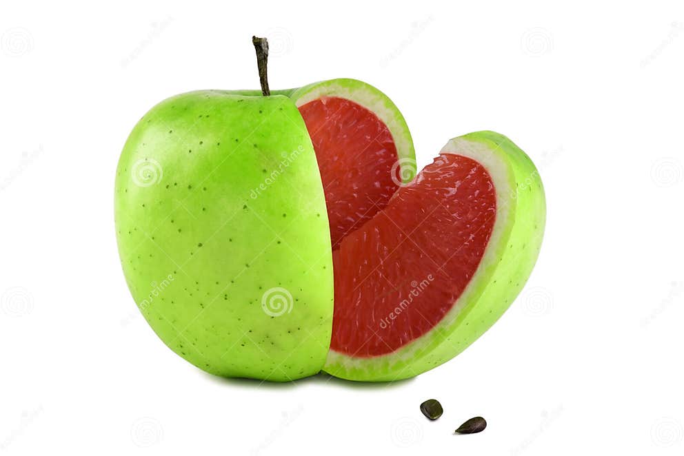 Apple Con El Pomelo Adentro Foto de archivo - Imagen de bocado ...