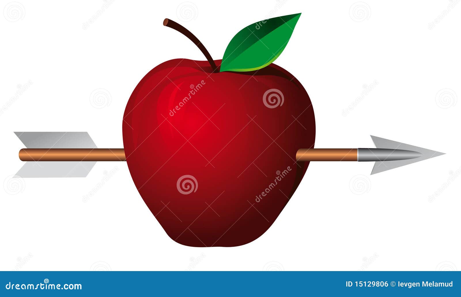 Apple con la flecha ilustración del vector. Ilustración de amor - 15129806