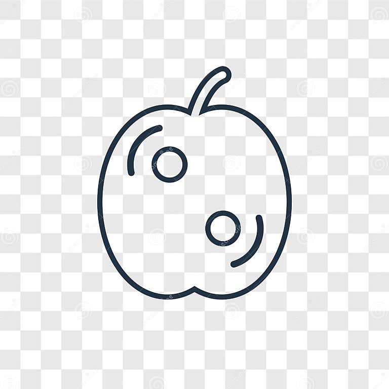 Apple Concept Vector Linear Icon Isolated on Transparent Background ...