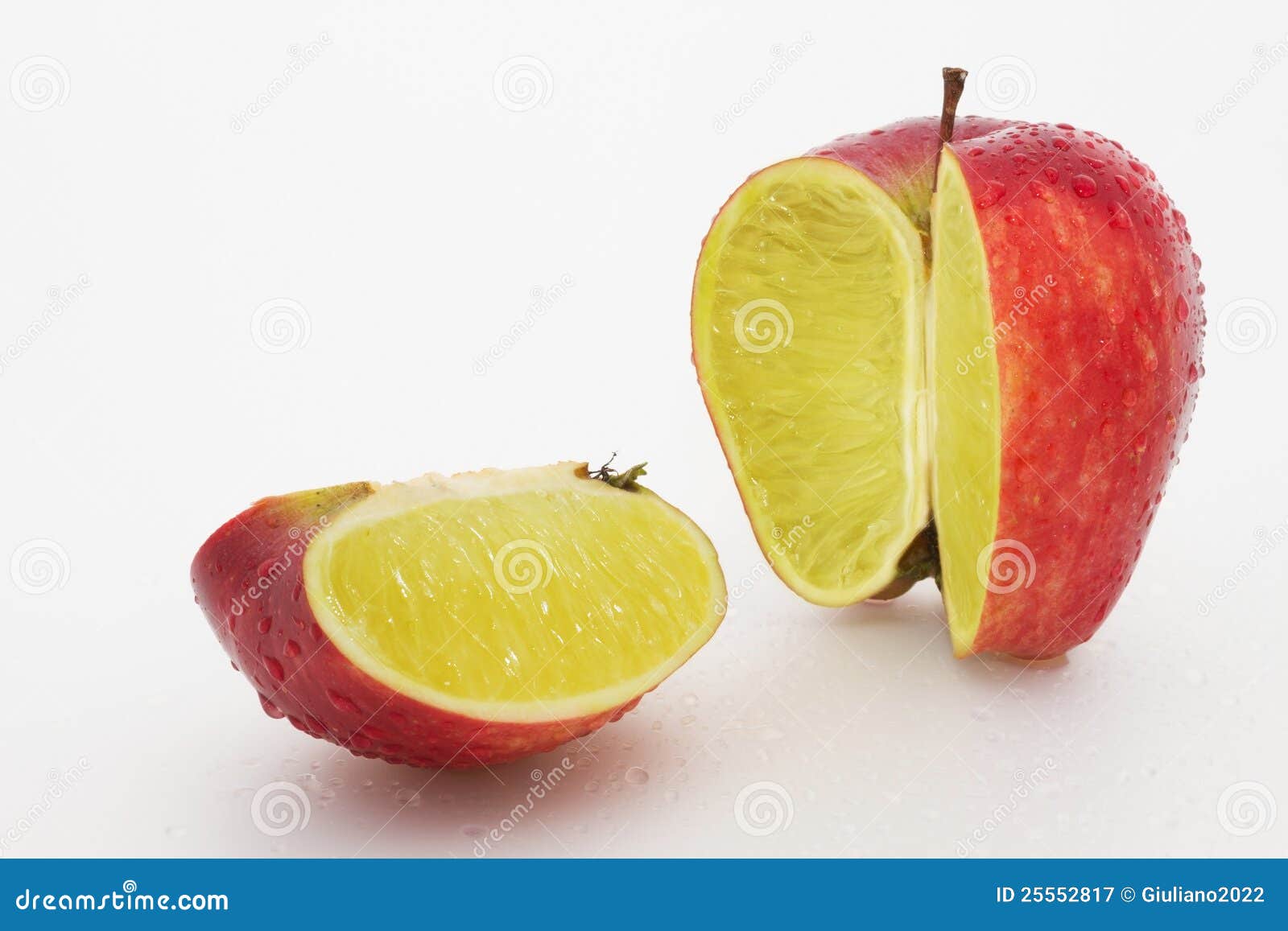 Apple containing a lemon stock image. Image of life, slice - 25552817