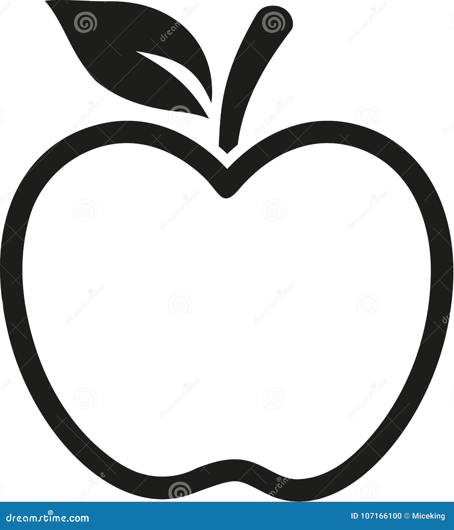 Apple contour vector stock vector. Illustration of contour - 107166100