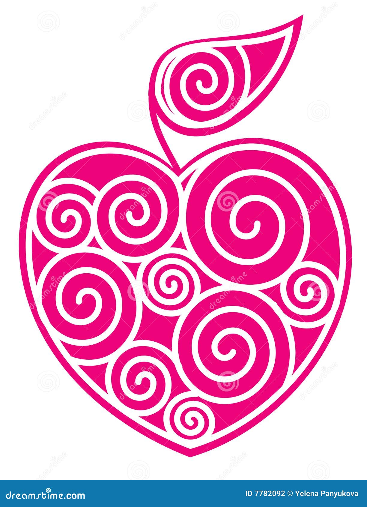 Apple-coração ilustração do vetor. Ilustração de silhueta - 7782092